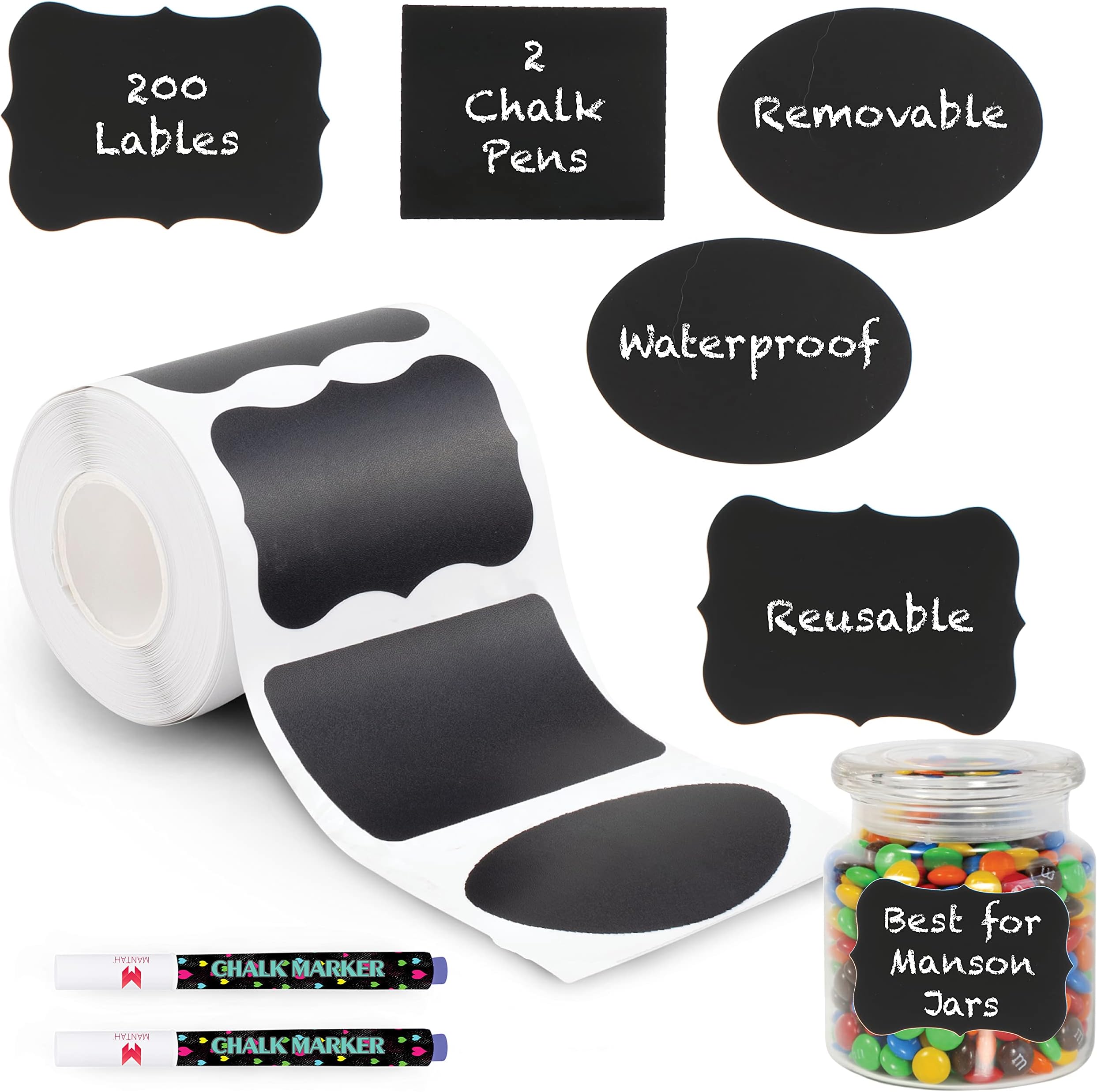 Amazon.com : Cohas Chalkboard Labels for Tub and Tote Storage ...