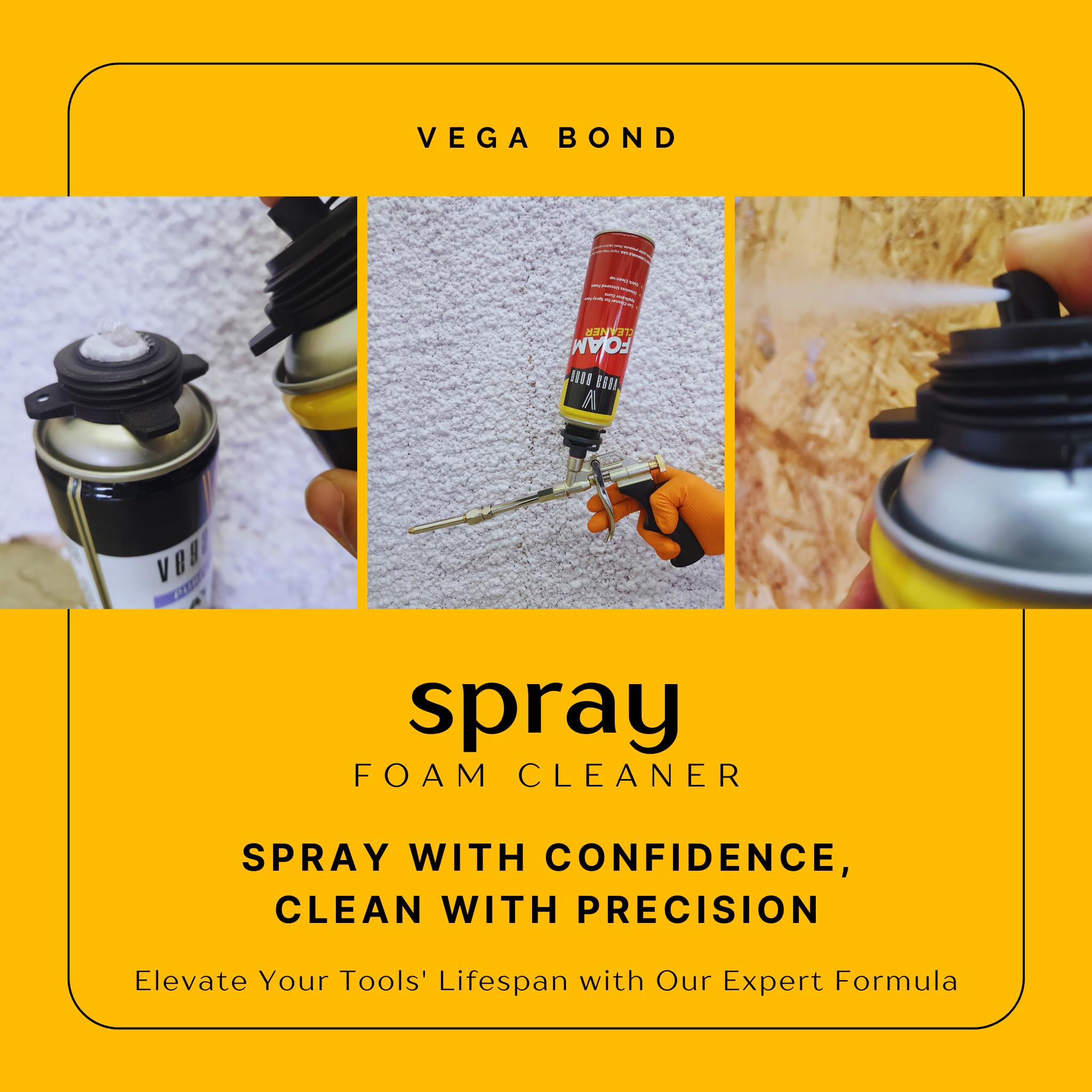 Snapklik.com : Vega Bond Spray Foam Gun Cleaner 15 Oz