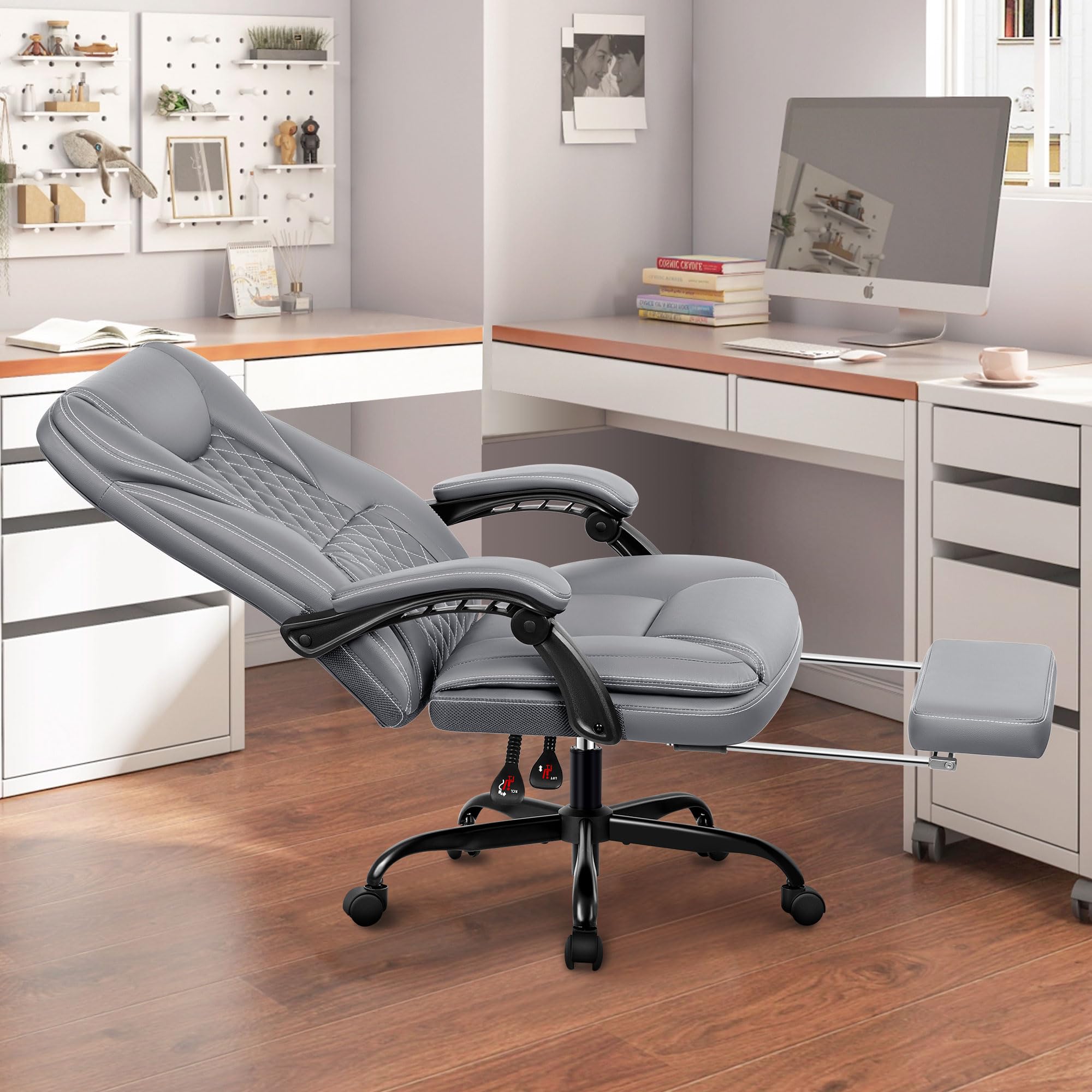 Snapklik.com : Guessky Executive Office Chair, Leather Reclining Big ...