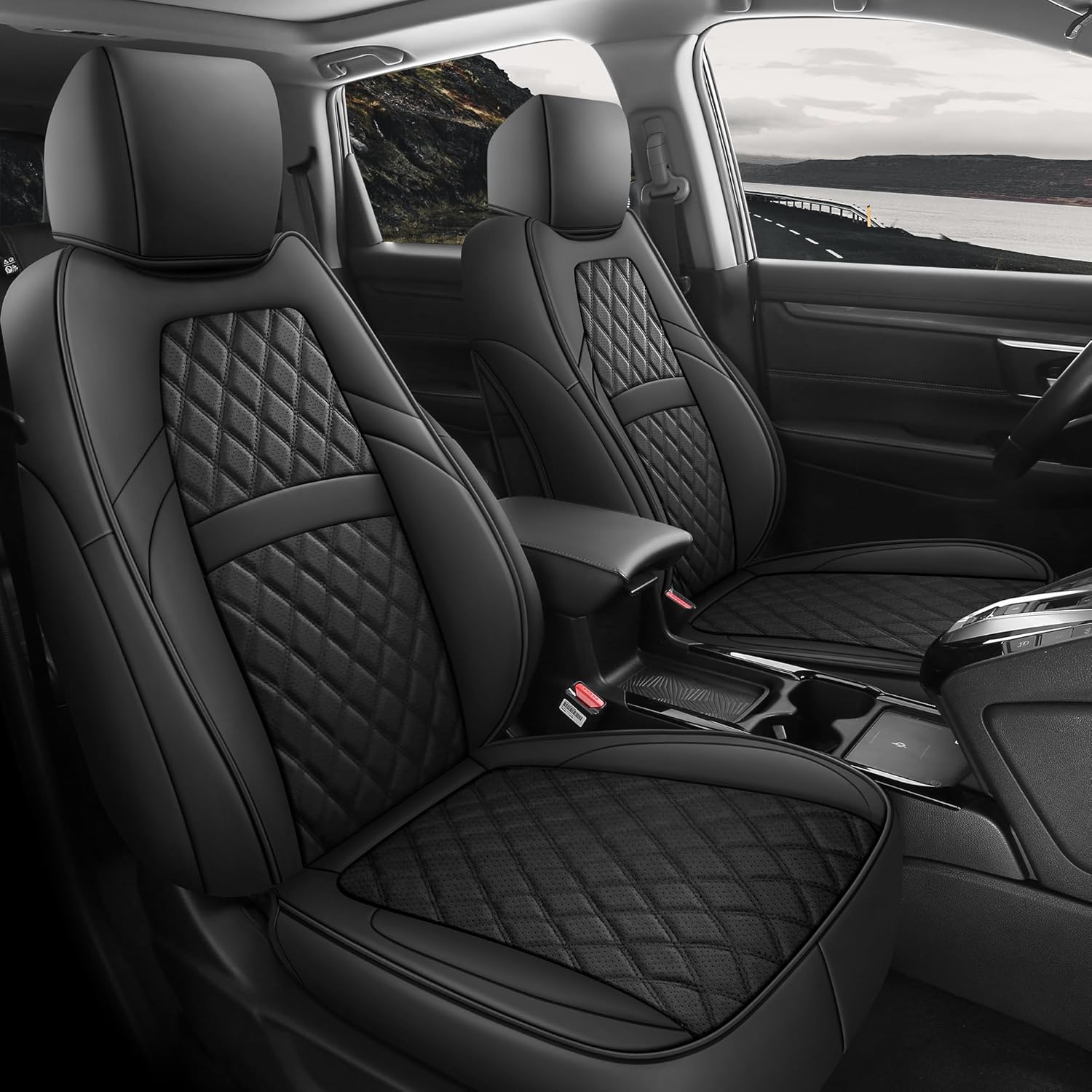 Amazon.com: YGL Luxury Faux Leather Car Seat Covers Full Set,Non-Slip ...