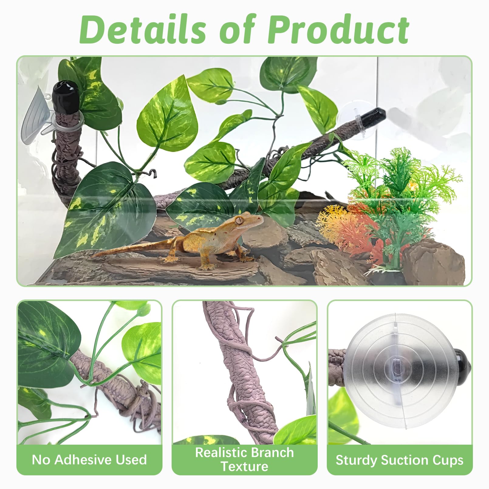 Bearded Dragon Accessories Plastic Reptile Plants Bendable Jungle ...