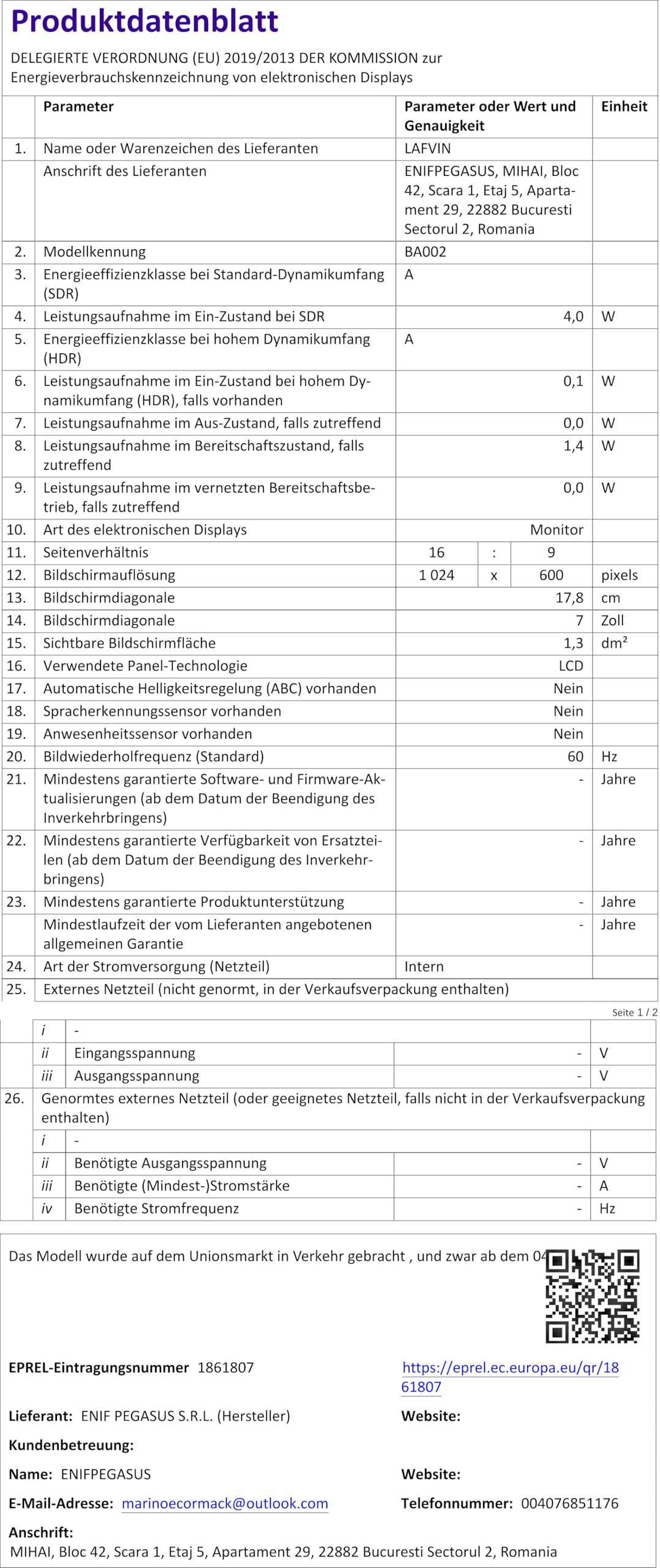 LAFVIN 7 inch HDMI LCD 1024x600 Resolution Capacitive Touch Screen IPS ...