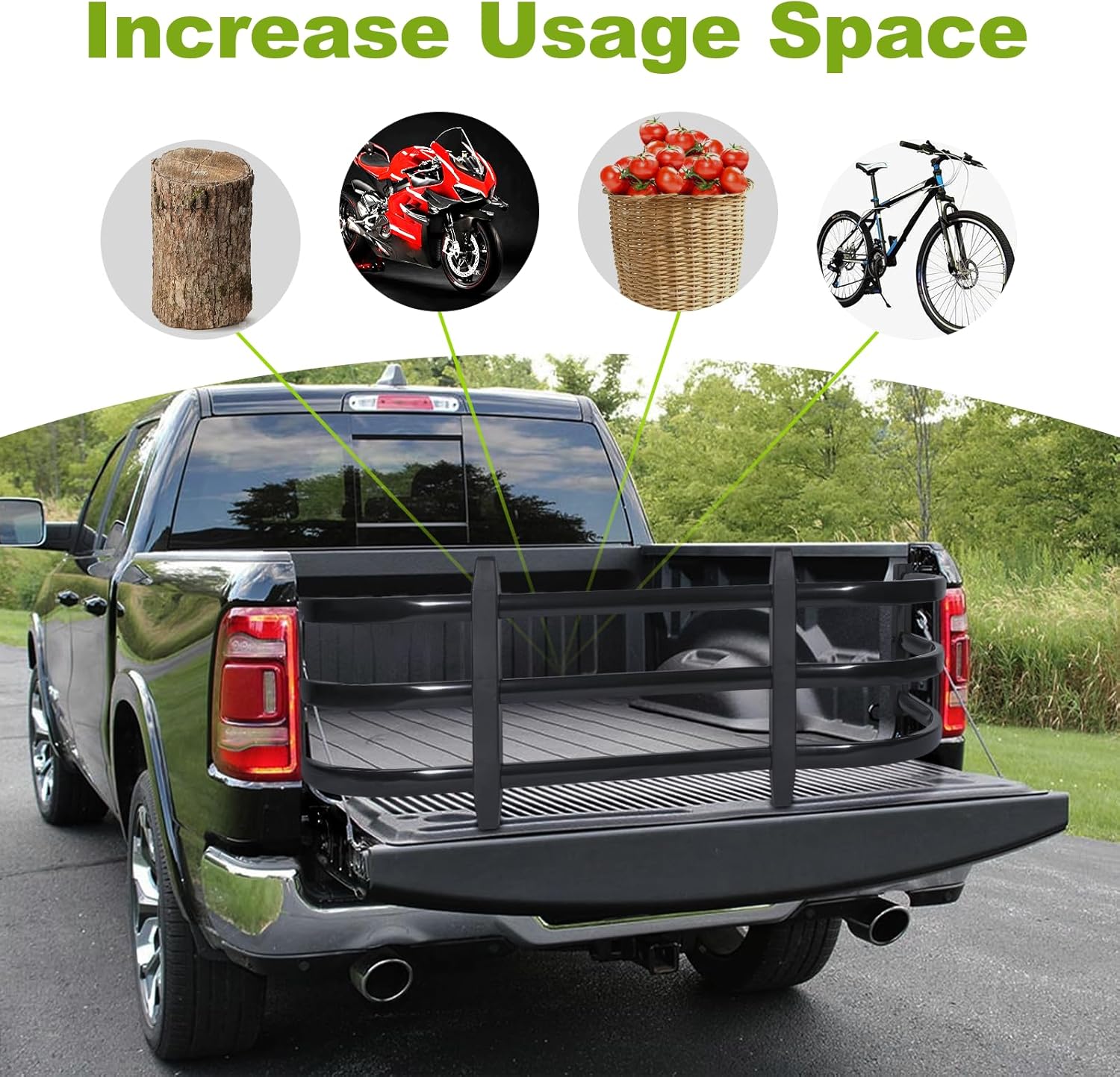 OKLSG Truck Bed Extenders for Full Size Truck F150/Tundra/Ram 1500 ...