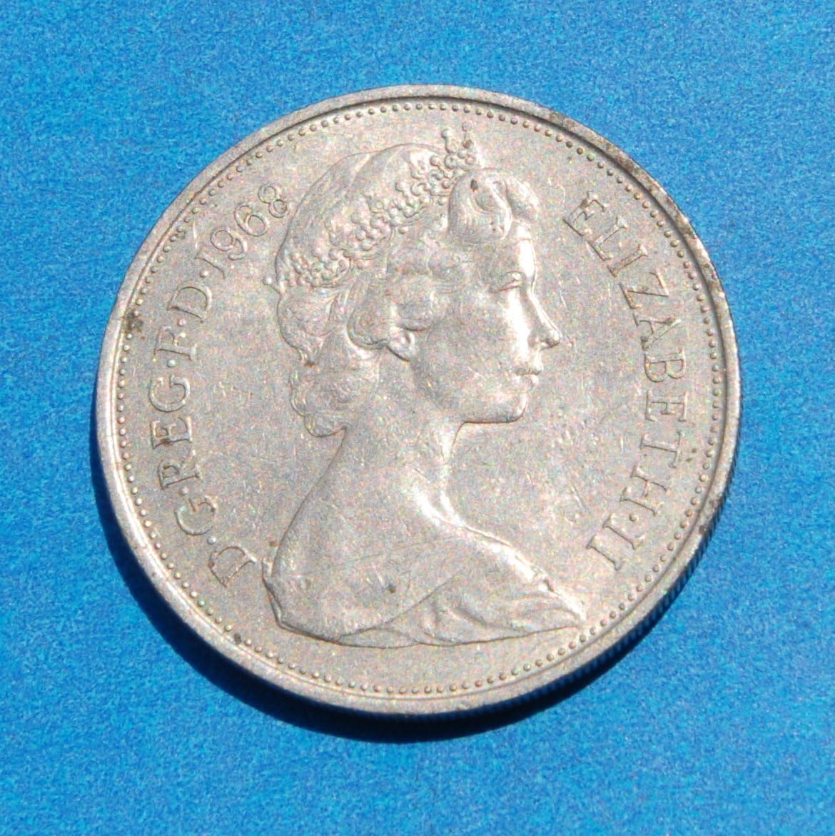 Amazon.com: JABB Coin Consultants Queen Elizabeth II 10 Pence 1968 Fine ...