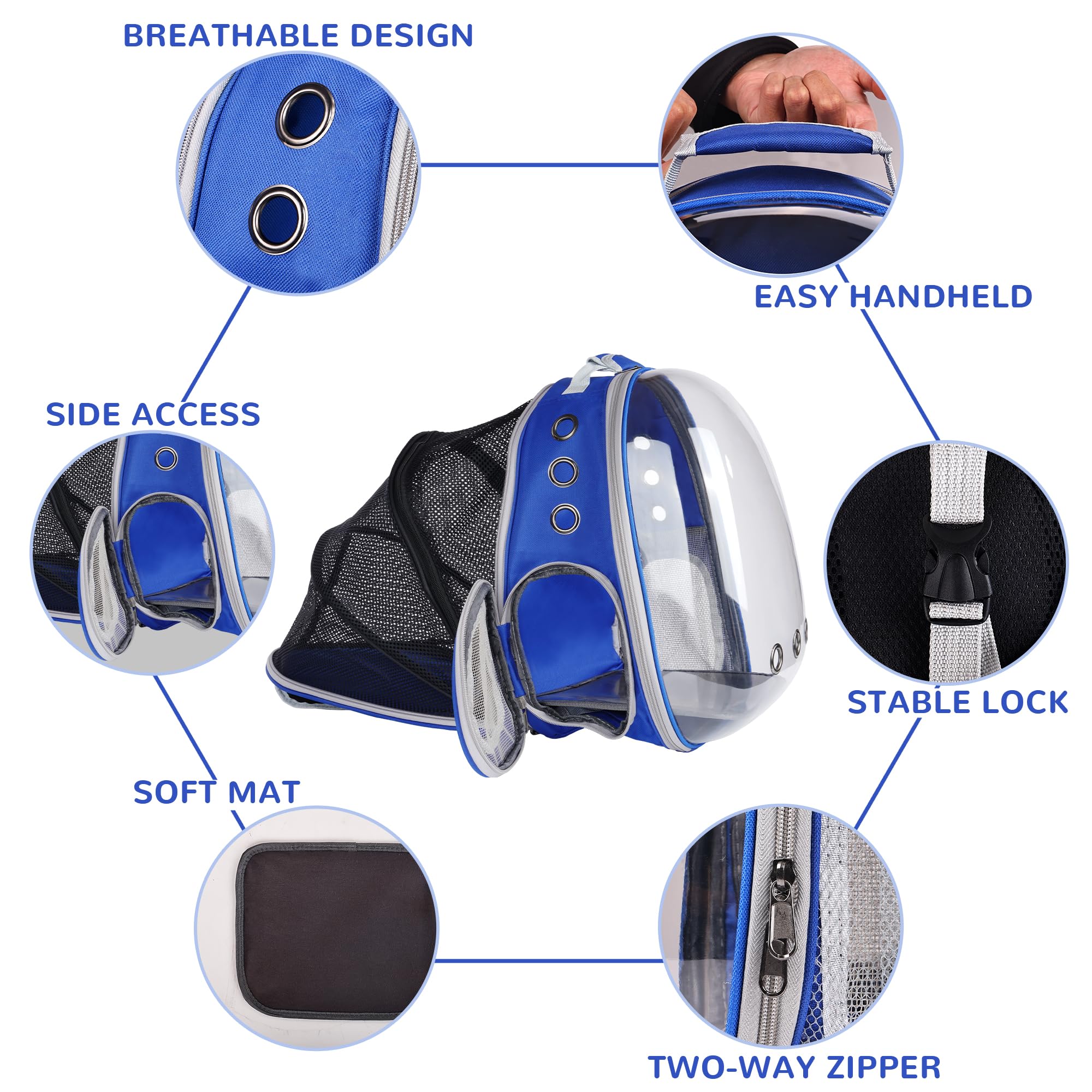 Snapklik.com : ELEVON Expandable Cat Backpack Bubble Carrier, Fit Up To ...