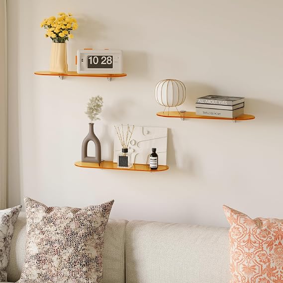Amazon.com: Walensee Acrylic Floating Shelf, Wall Mounted Display ...