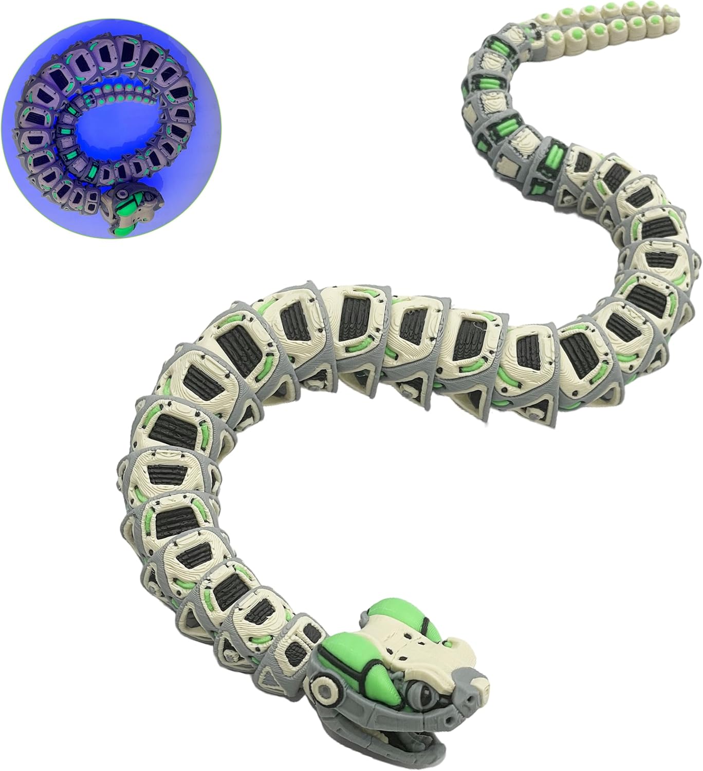 Amazon.com: 3D Printed RoboRattler, Articulating Snake Desk Decor ...