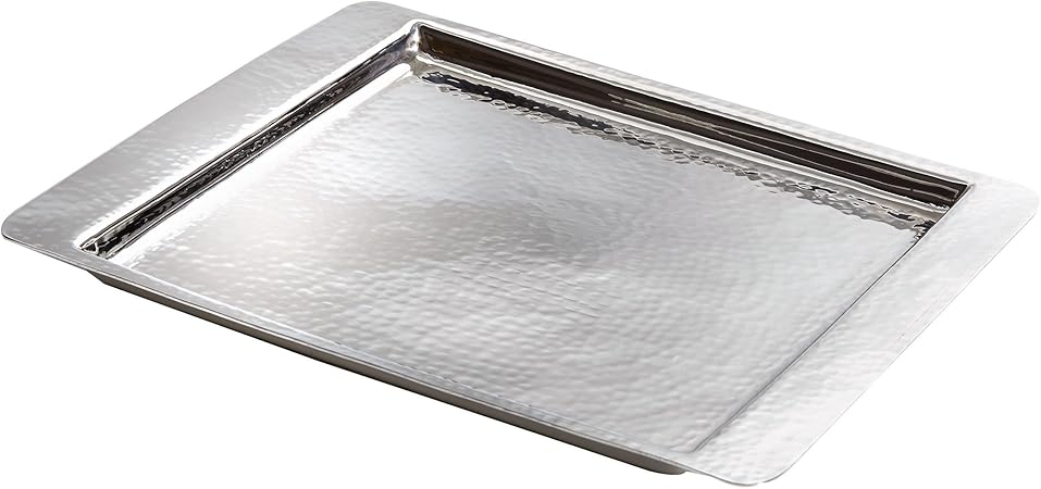 Amazon.com | Elegance Square Tray, 10 by 8.5-Inch, Silver: Serving Trays