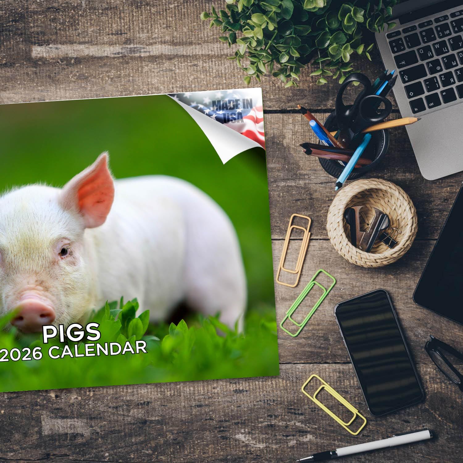 Snapklik.com : 2025 2026 Pigs Calendar - Cute Farm Animal Monthly Wall ...