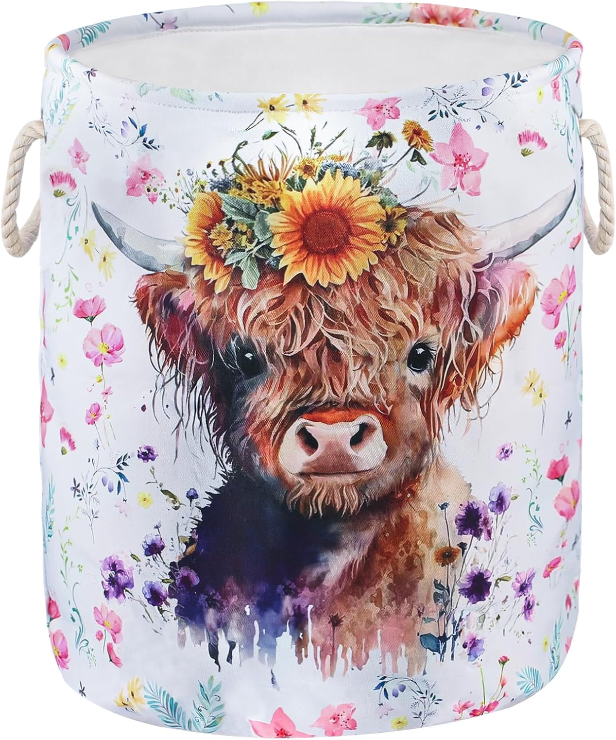 Amazon.com: Highland Cow Print Kids Laundry Basket Cute Baby Nursery ...