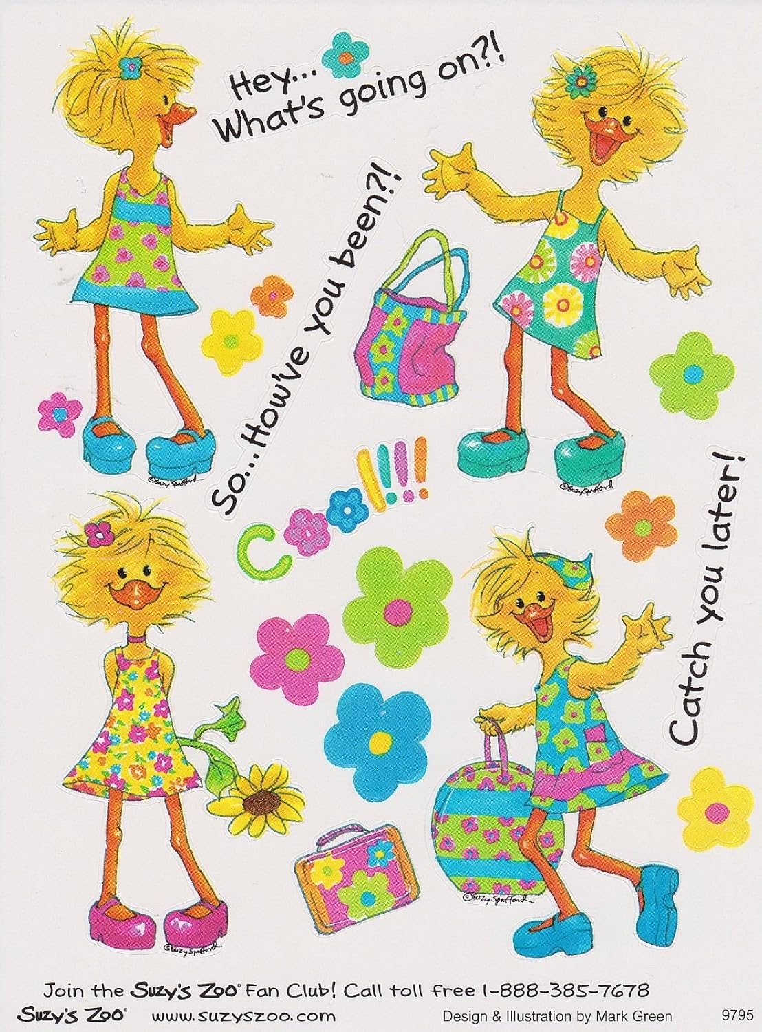 Amazon.com: Suzy's Zoo Mod Dressed Sally Ducken Sticker 6 inches by 4.5 ...