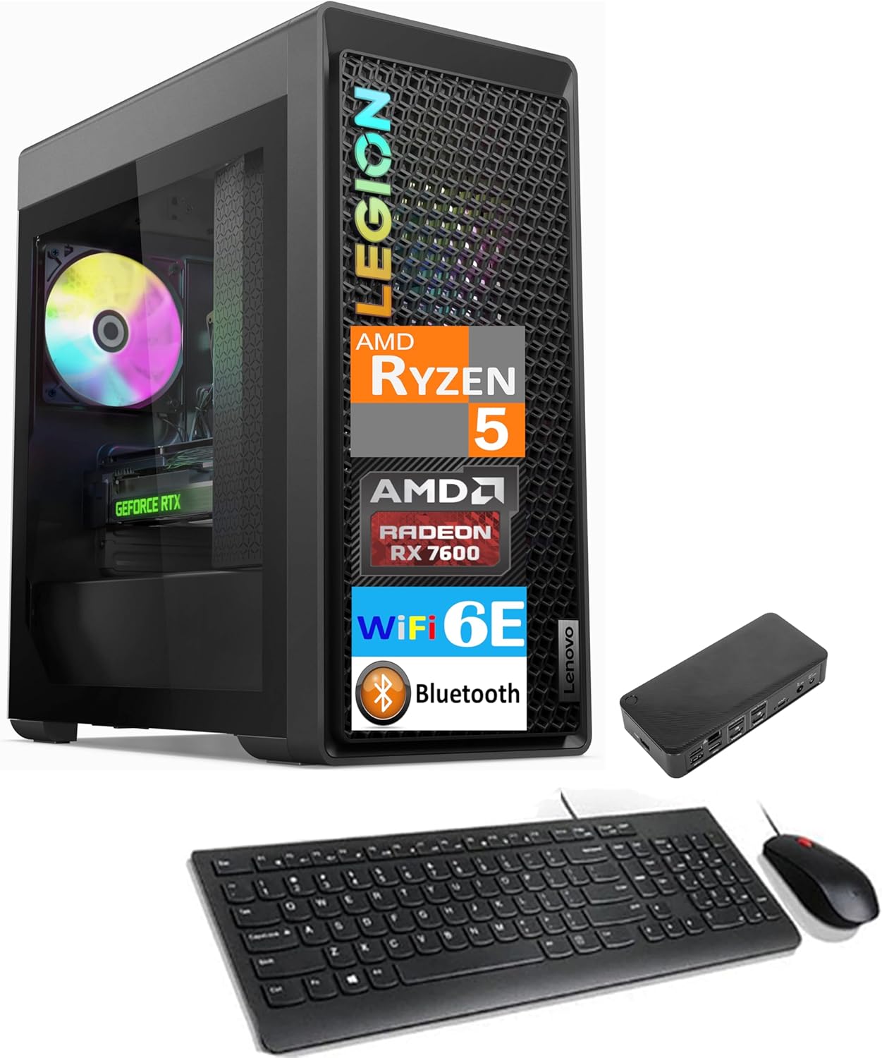 Amazon.com: Lenovo Legion Tower 5 Gen 8 Gaming Desktop PC (AMD Ryzen 5 ...