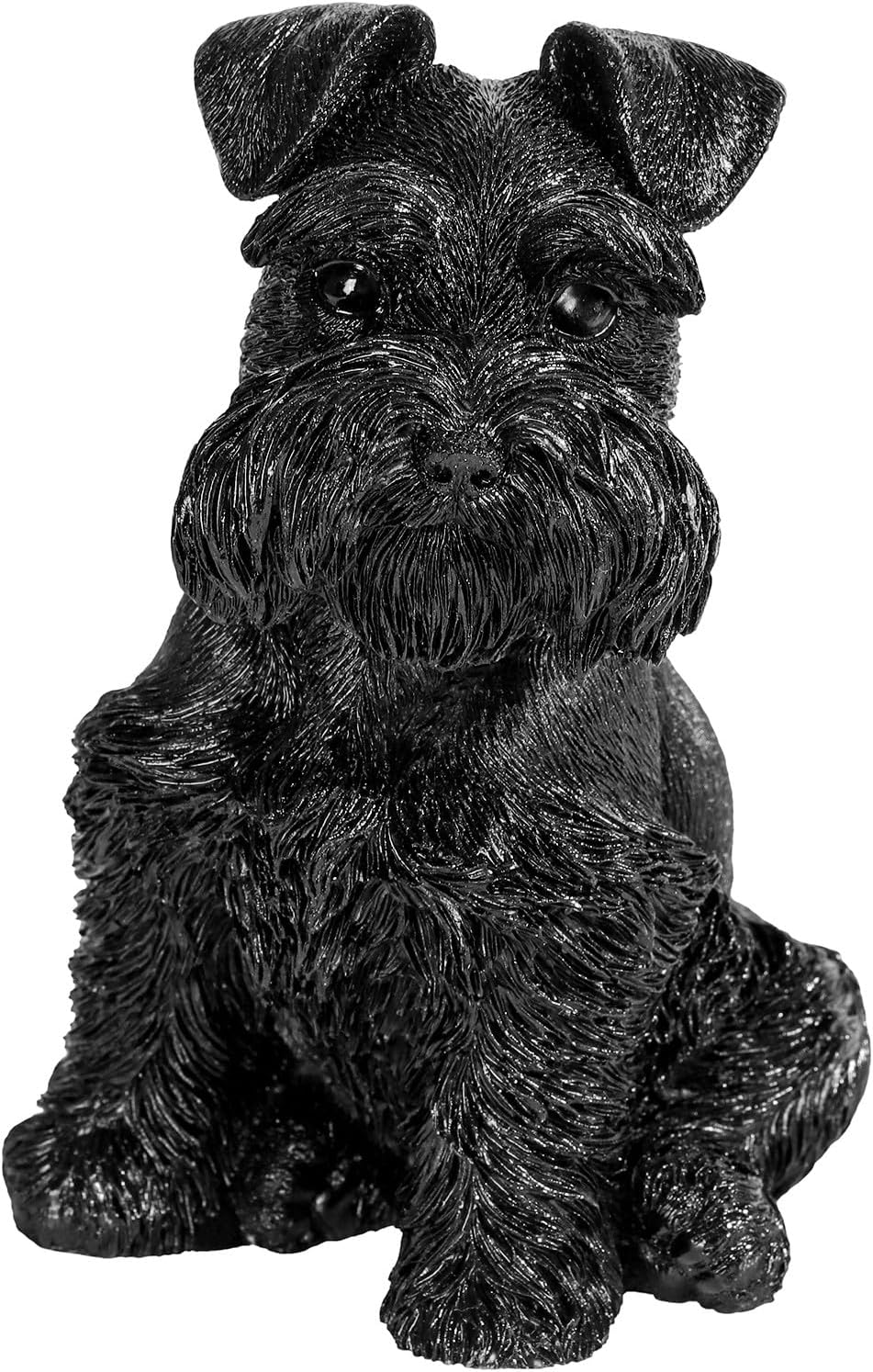 Amazon.com: SUNYIK Resin Black Obsidian Schnauzer Dog Statue, Orgone ...