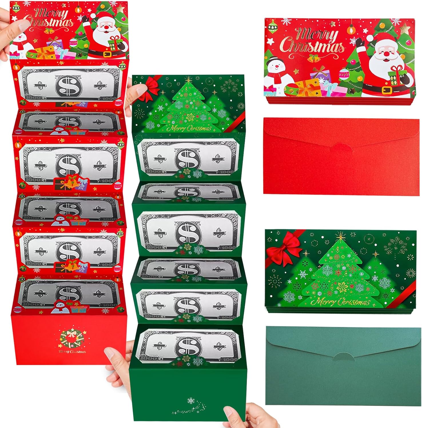 2 Pack Christmas Money Envelopes for Cash,Xmas Money Wallets for Cash ...