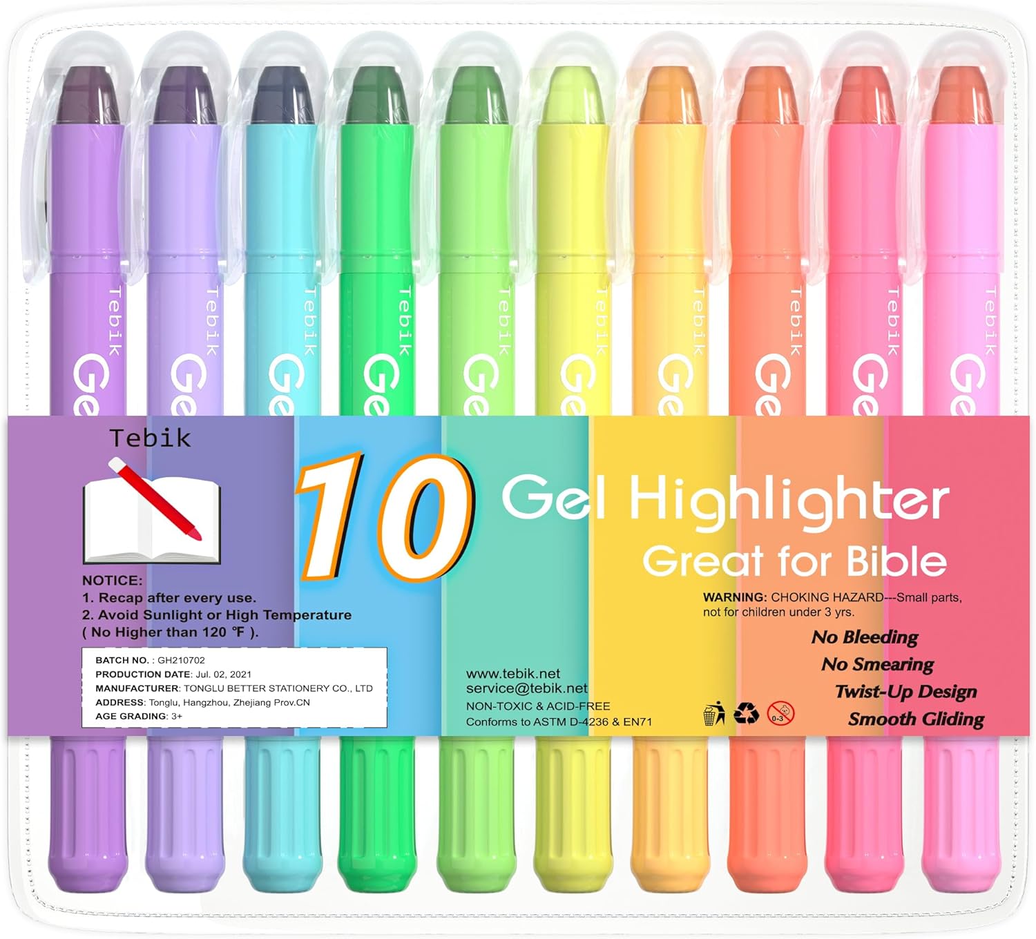 Tebik Gel Highlighter Set - 10 Assorted Colors, Philippines | Ubuy