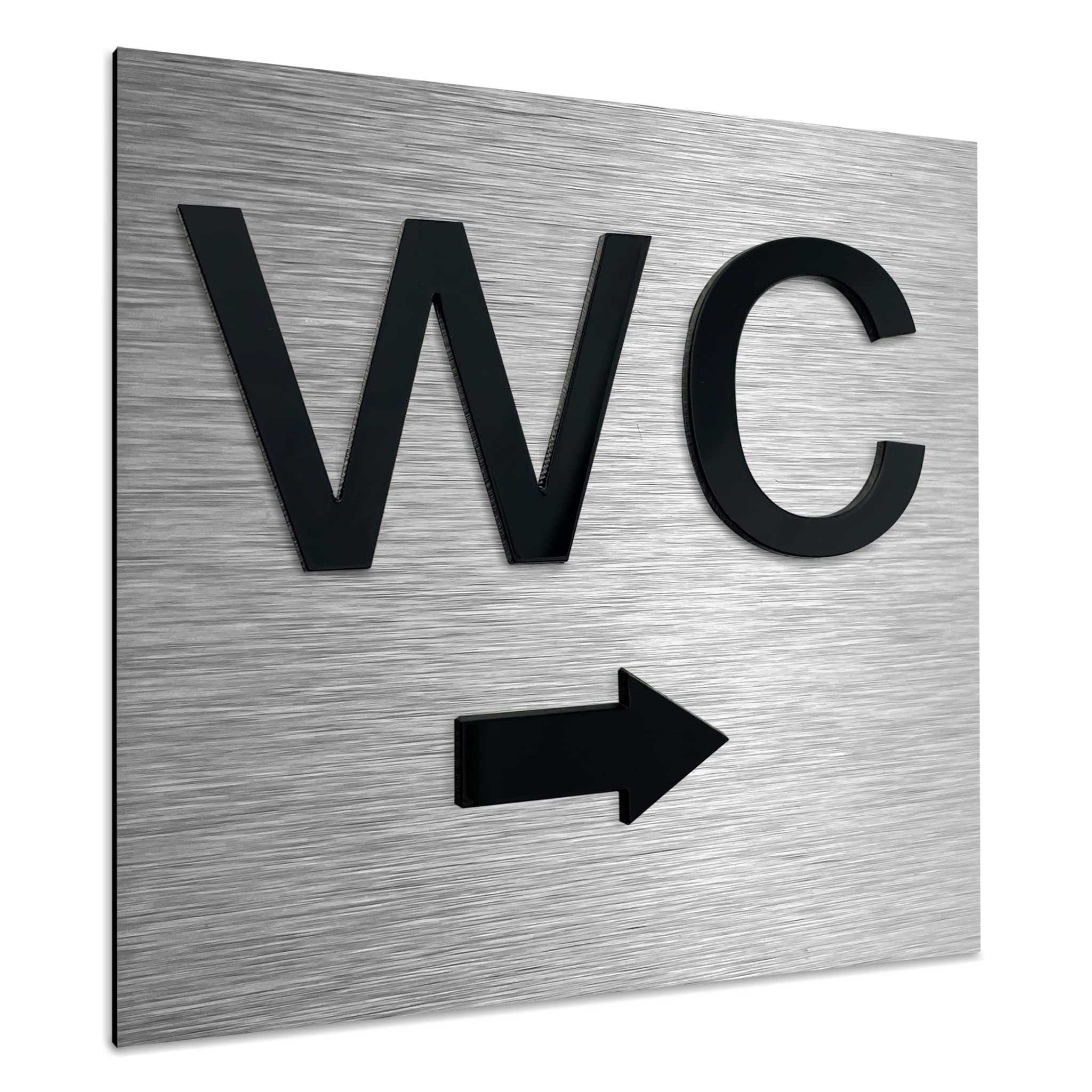 Buy ALÚMADESIGNCO WC Right Arrow Toilet Sign - Unisex Bathroom Signs ...