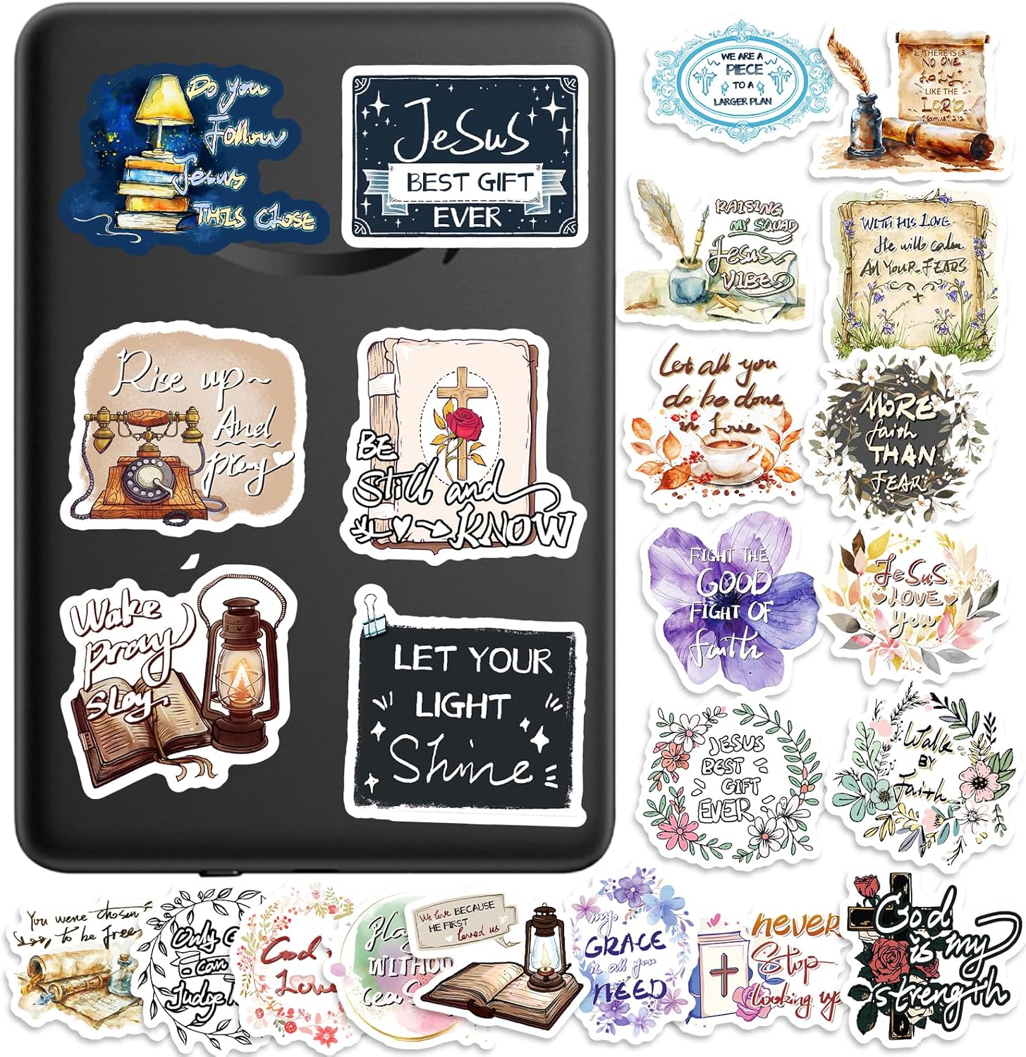 Amazon.com: Inspirational Jesus Stickers, 50Pcs Quote Stickers Bible ...