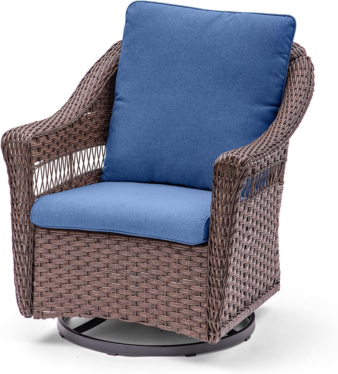 Amazon.com: Buenhomino Rocking Chair Outdoor, 360° Wicker Swivel Chair ...