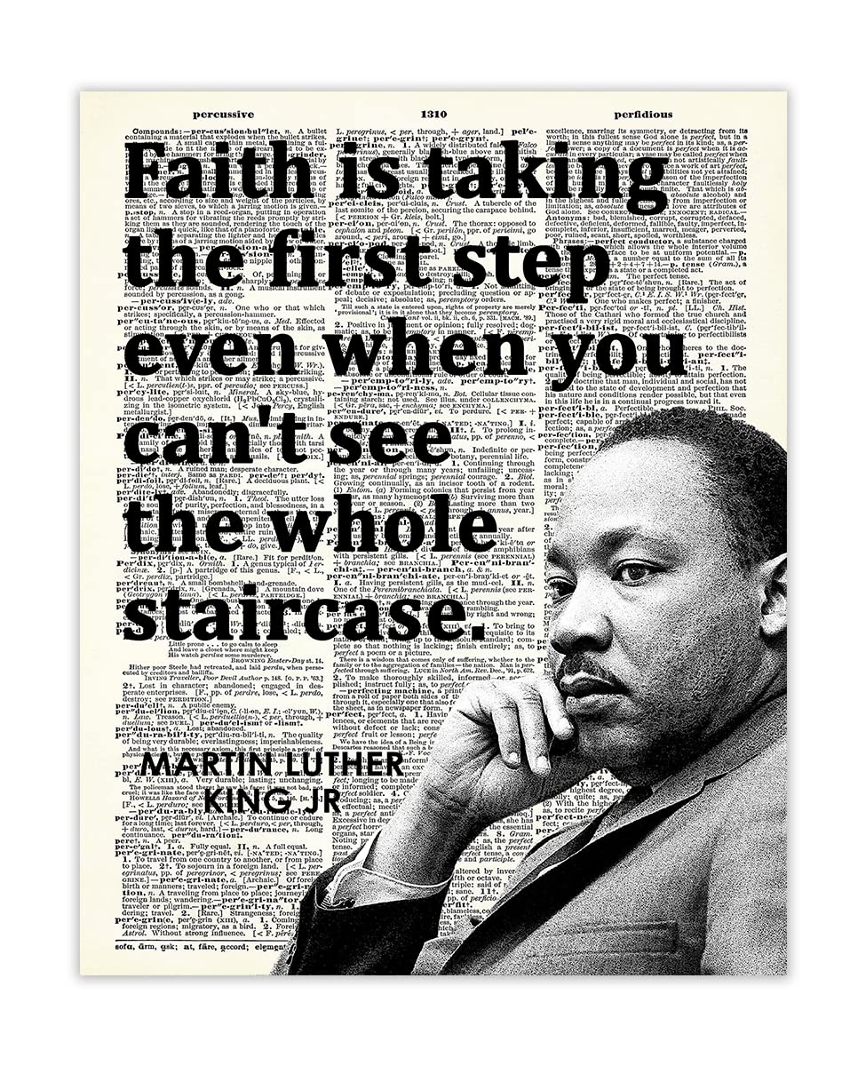 Amazon.com: Inspirational Martin Luther King Poster "Faith… First Step ...