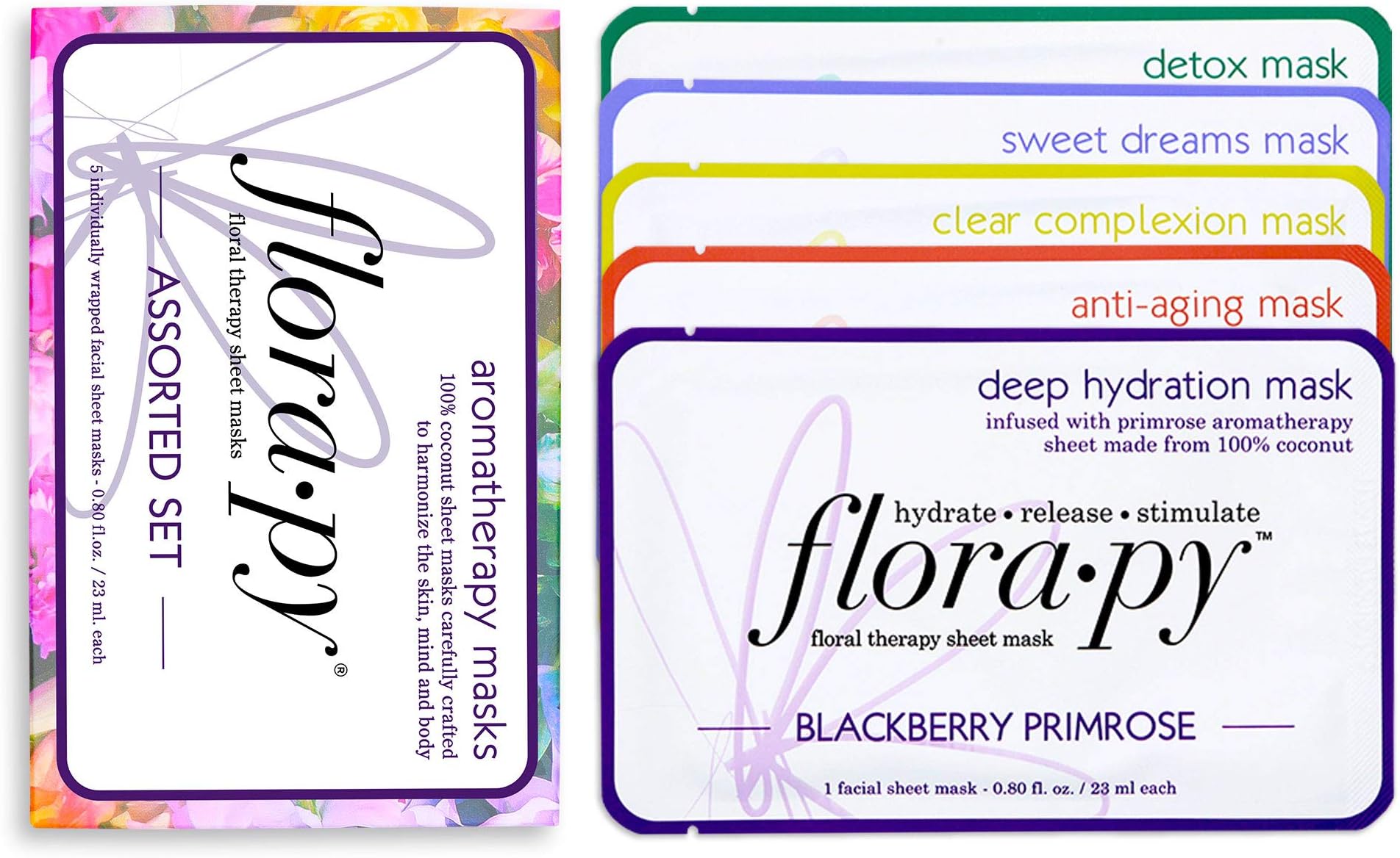 Amazon.com : Florapy Beauty Assorted Sheet Mask Set, 5 Count ...