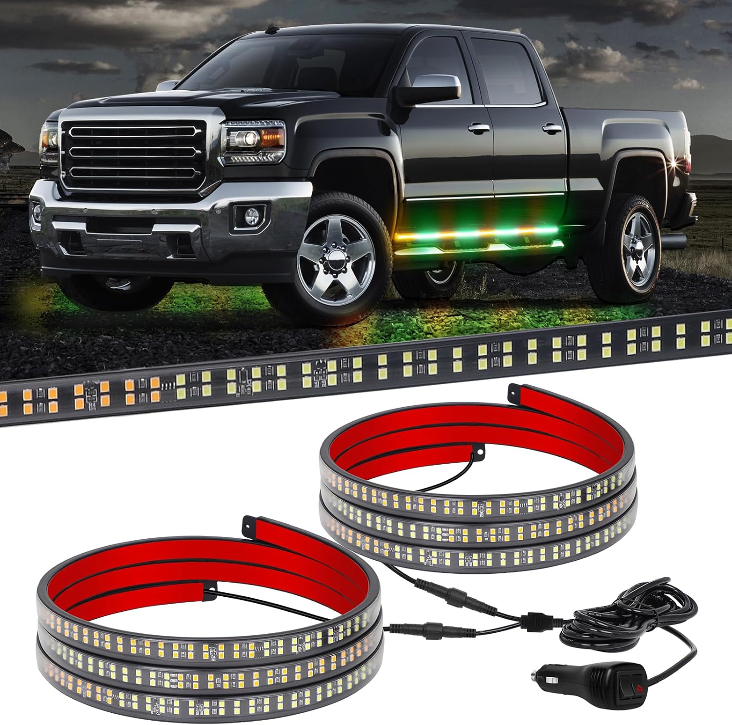 Amazon.com: XRIDONSEN 2PCS 70 inch Truck Amber Green Emergency Lights ...