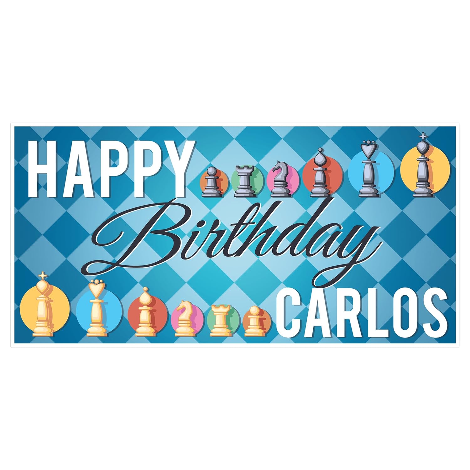 Amazon.com: Chess Birthday Banner Personalized Party Backdrop ...