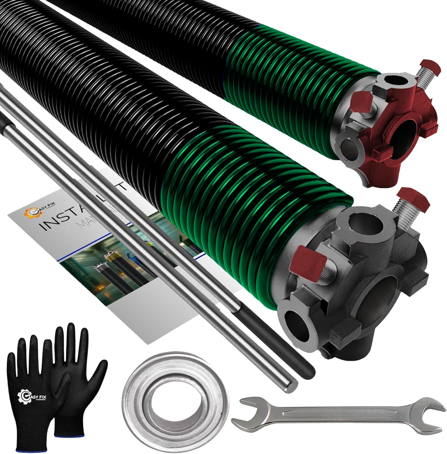 Amazon.com: Pair of 2" Garage Door Torsion Spring Set with Non-Slip ...