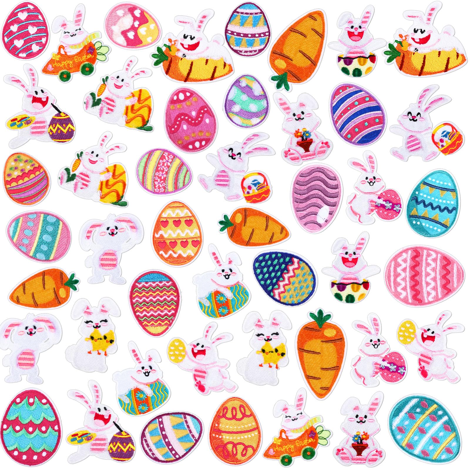 Amazon.com: Tigeen 48 Pcs Happy Easter Iron on Patches Easter ...