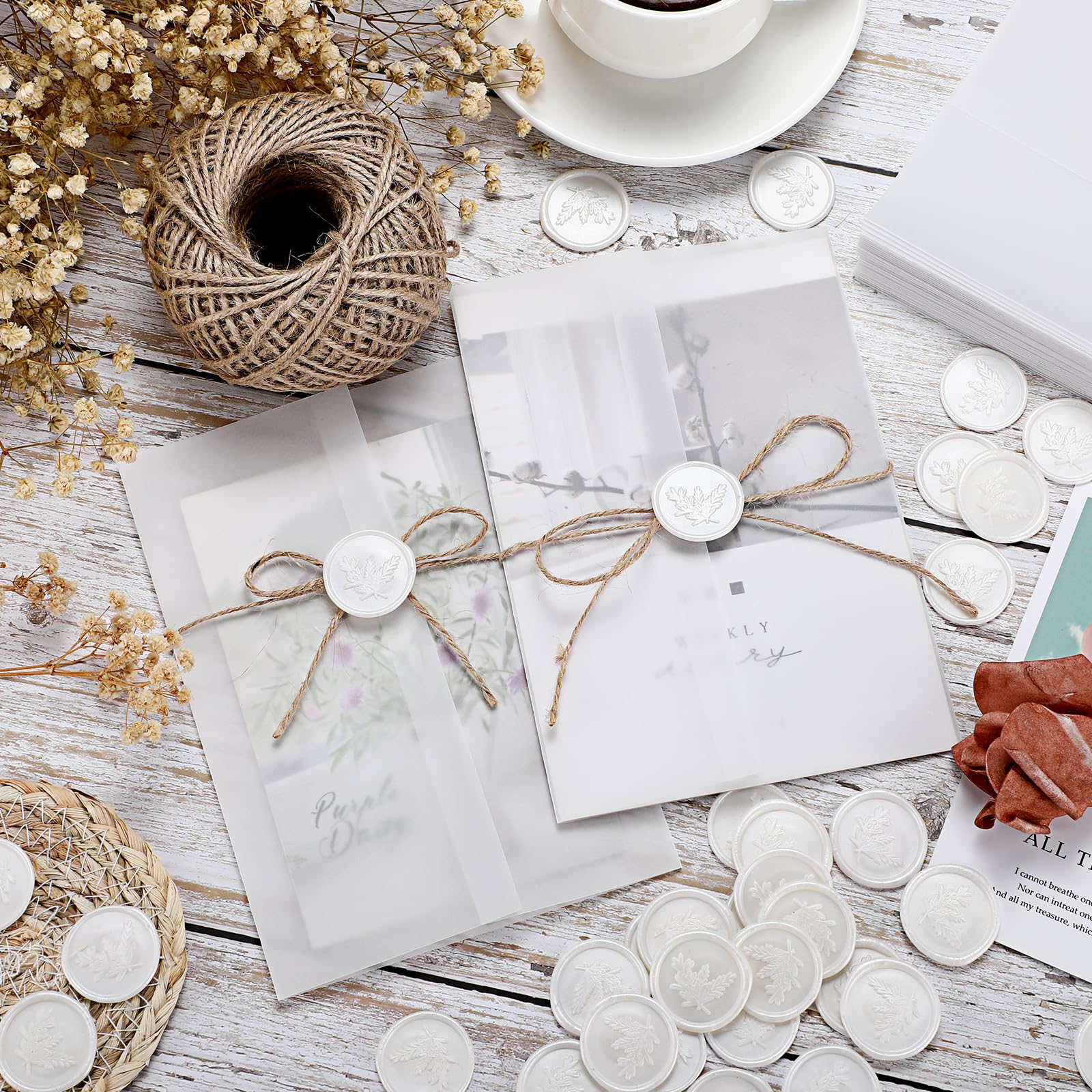 Amazon.com: Sabary 100 Pcs Vellum Paper Jackets for 5x7 Wedding ...