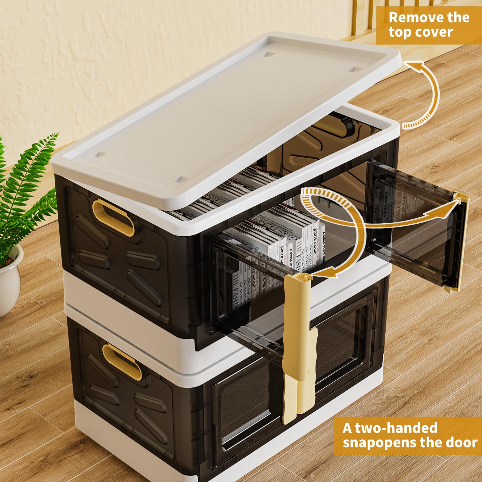 ((similar))4 Pack 19 Gal Collapsible Storage Bins with Lids, Large ...