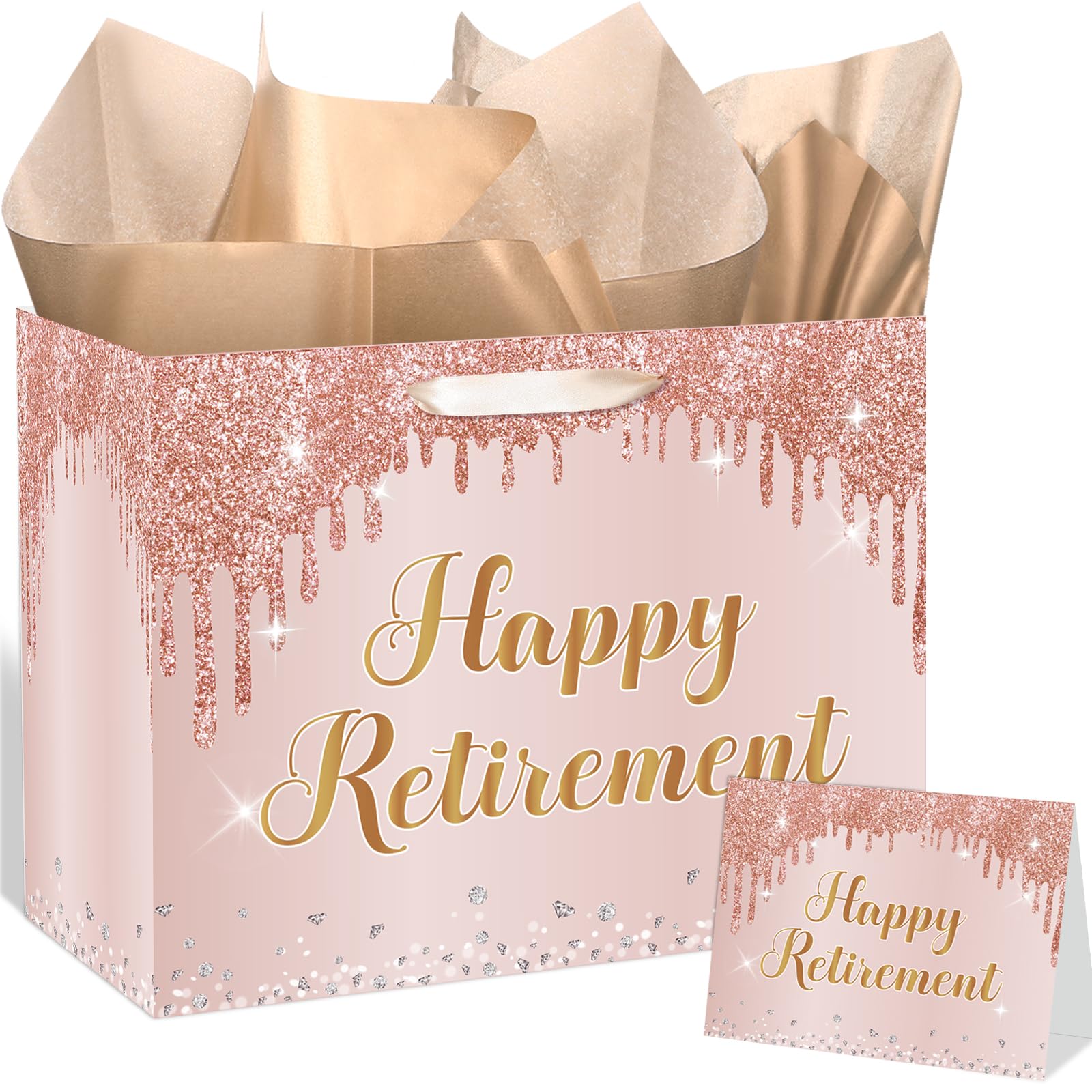 Amazon.com: Innovoscape Happy Retirement Gift Bag for Women Large Pink ...