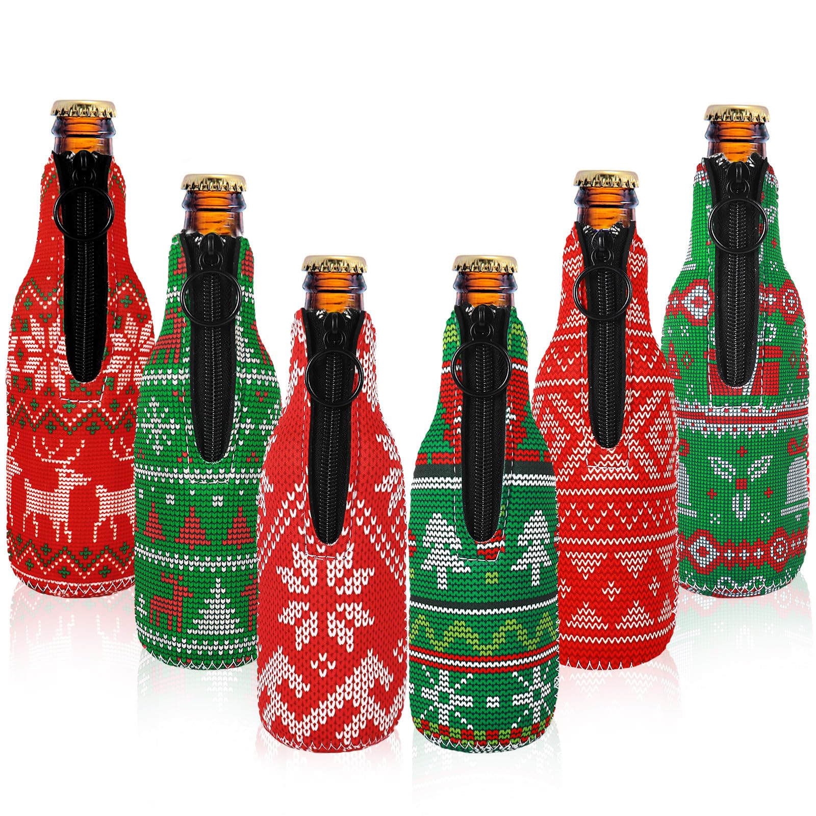 Amazon.com: JarThenaAMCS 6Pcs Christmas Beer Bottle Jacket Sleeve Ugly ...