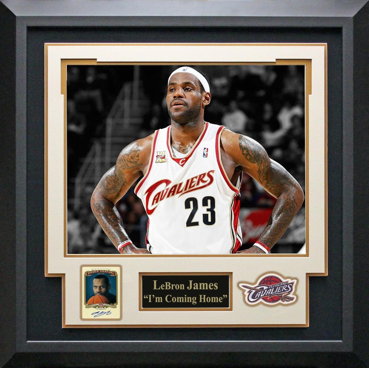 LeBron James Signed Upper Deck Card Collage Display. - Framed ...