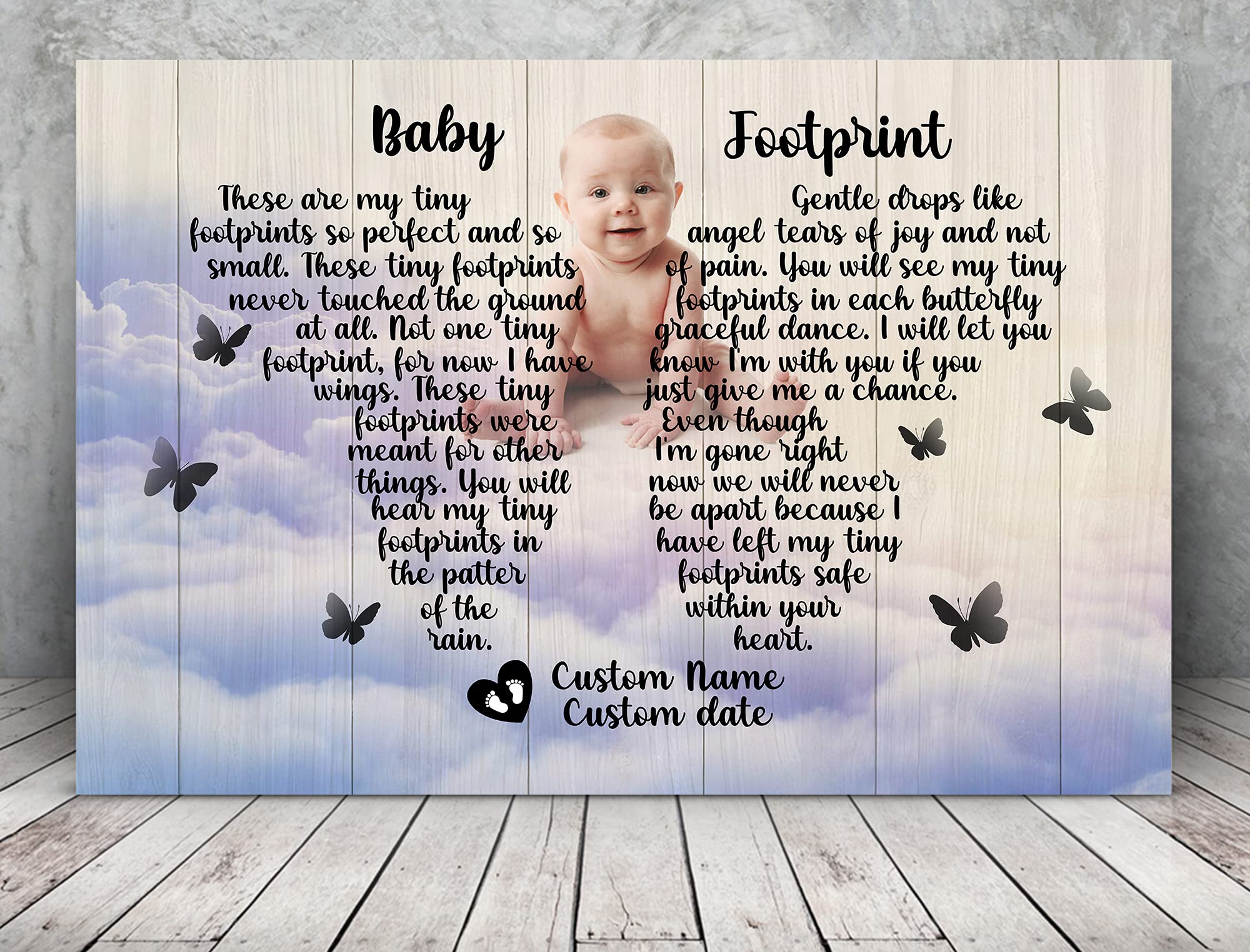Baby Boy Footprints With Angel Wings