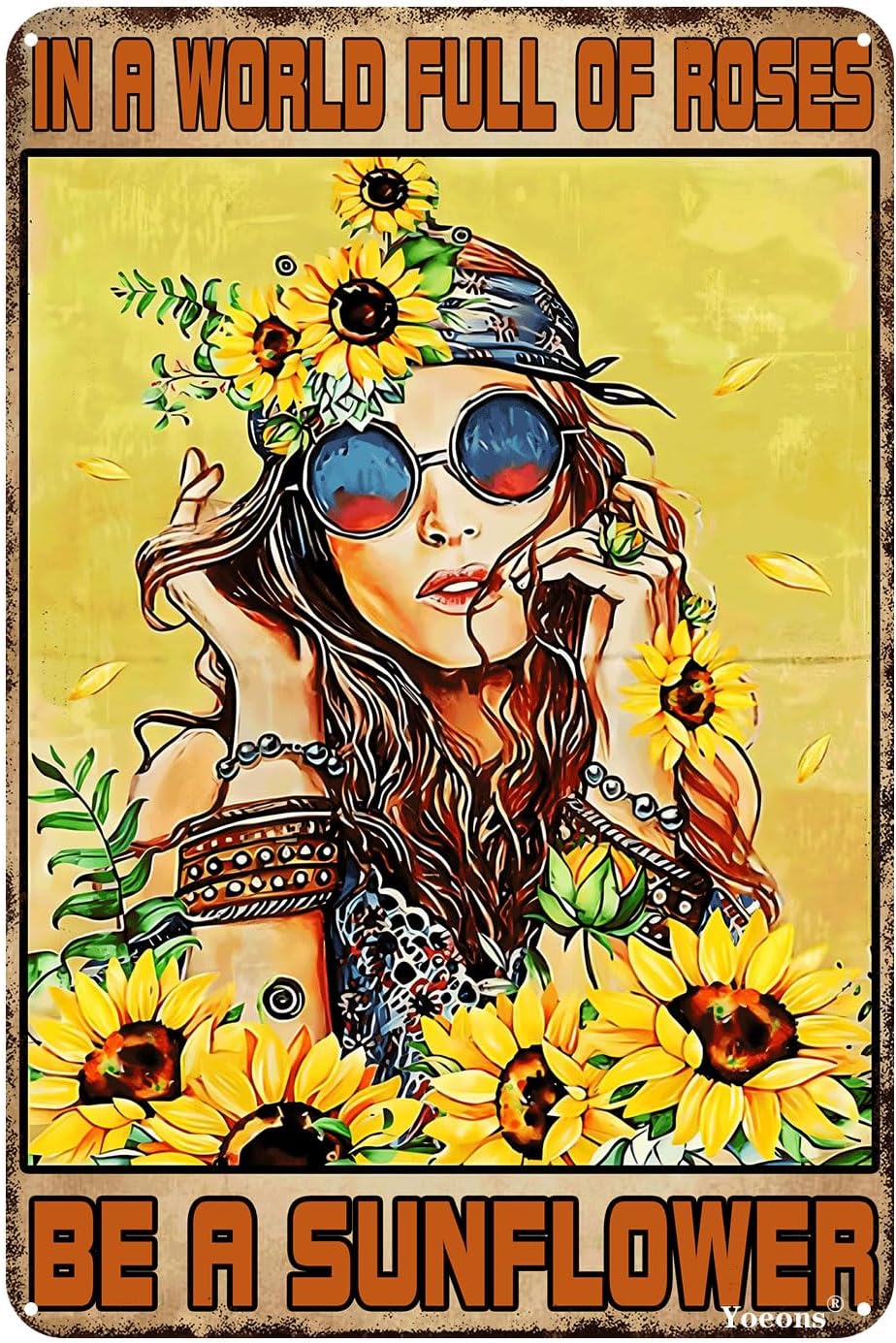 Amazon.com : Sunflower Vintage Tin Signs Funny Sign in A World Full of ...