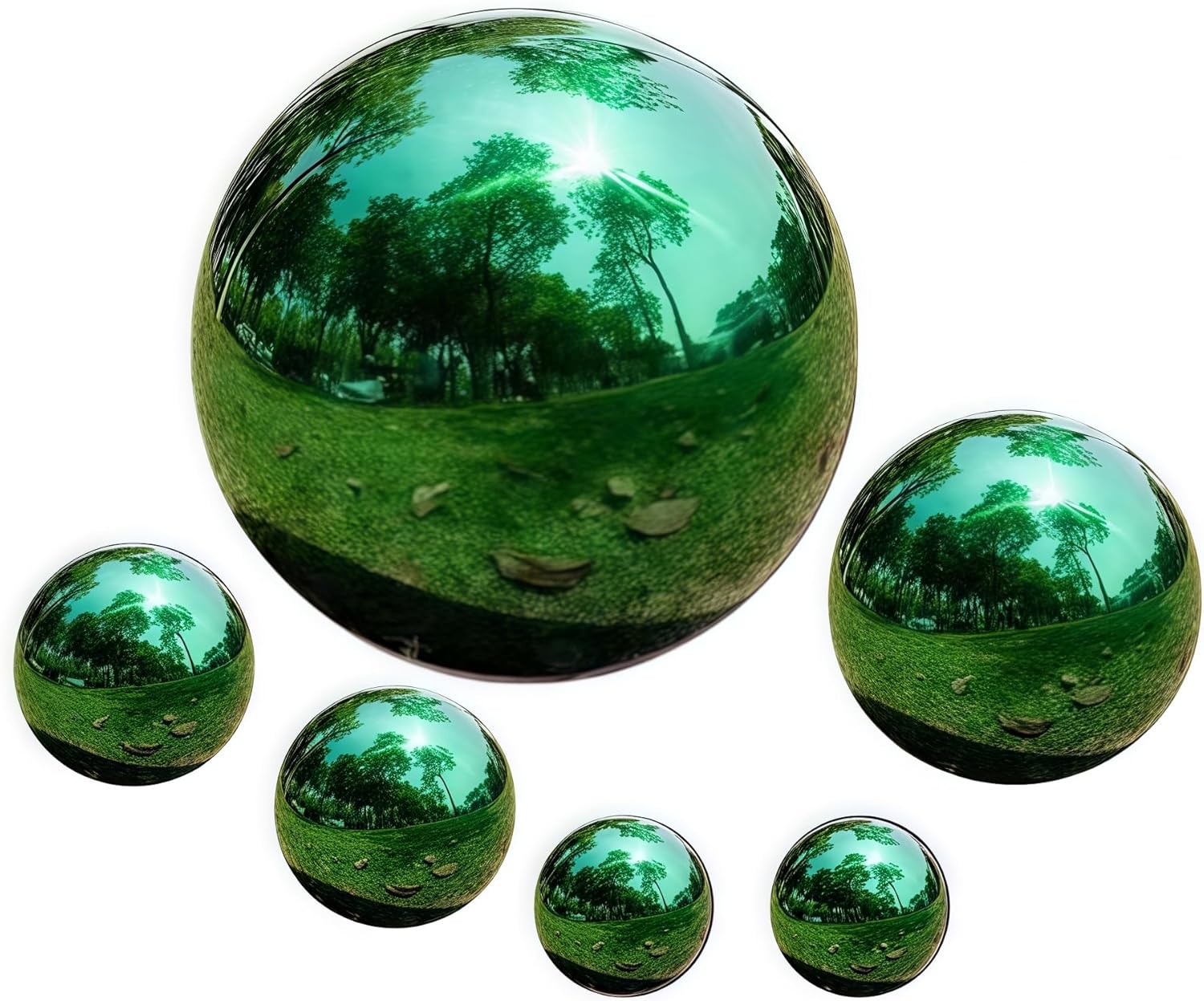 Amazon.com: Hielymse-Shiny Blue Stainless Steel Gazing Balls, Glitter ...