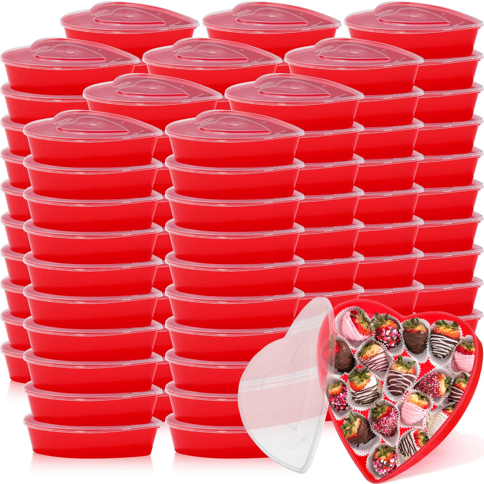 Snapklik.com : Hushee 100 Pcs Valentines Day Heart Container 16.9 Oz ...