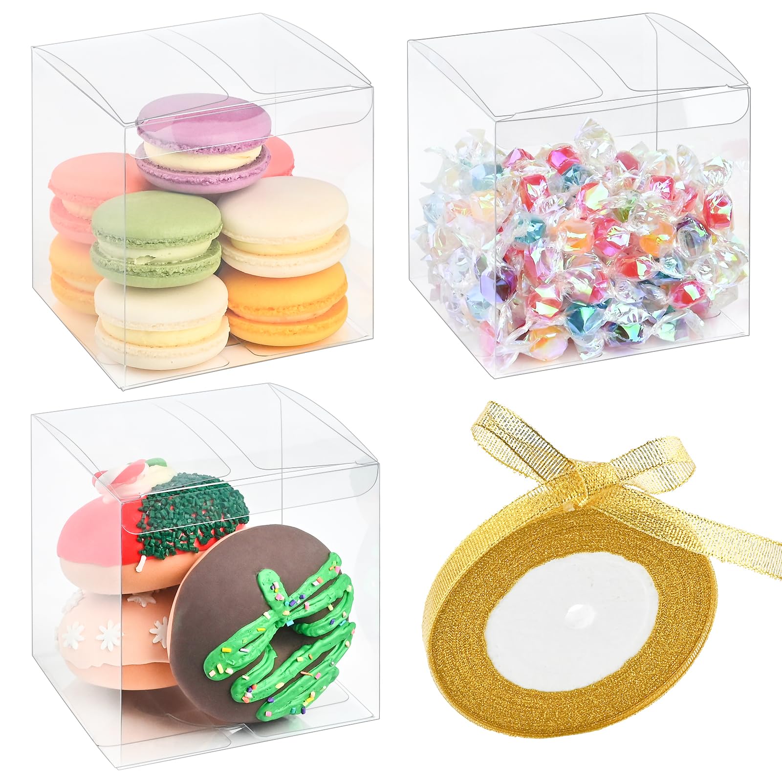 Snapklik.com : Ohuimrt 45 Pack Clear Favor Boxes, 4 X 4 X 4 Inches ...