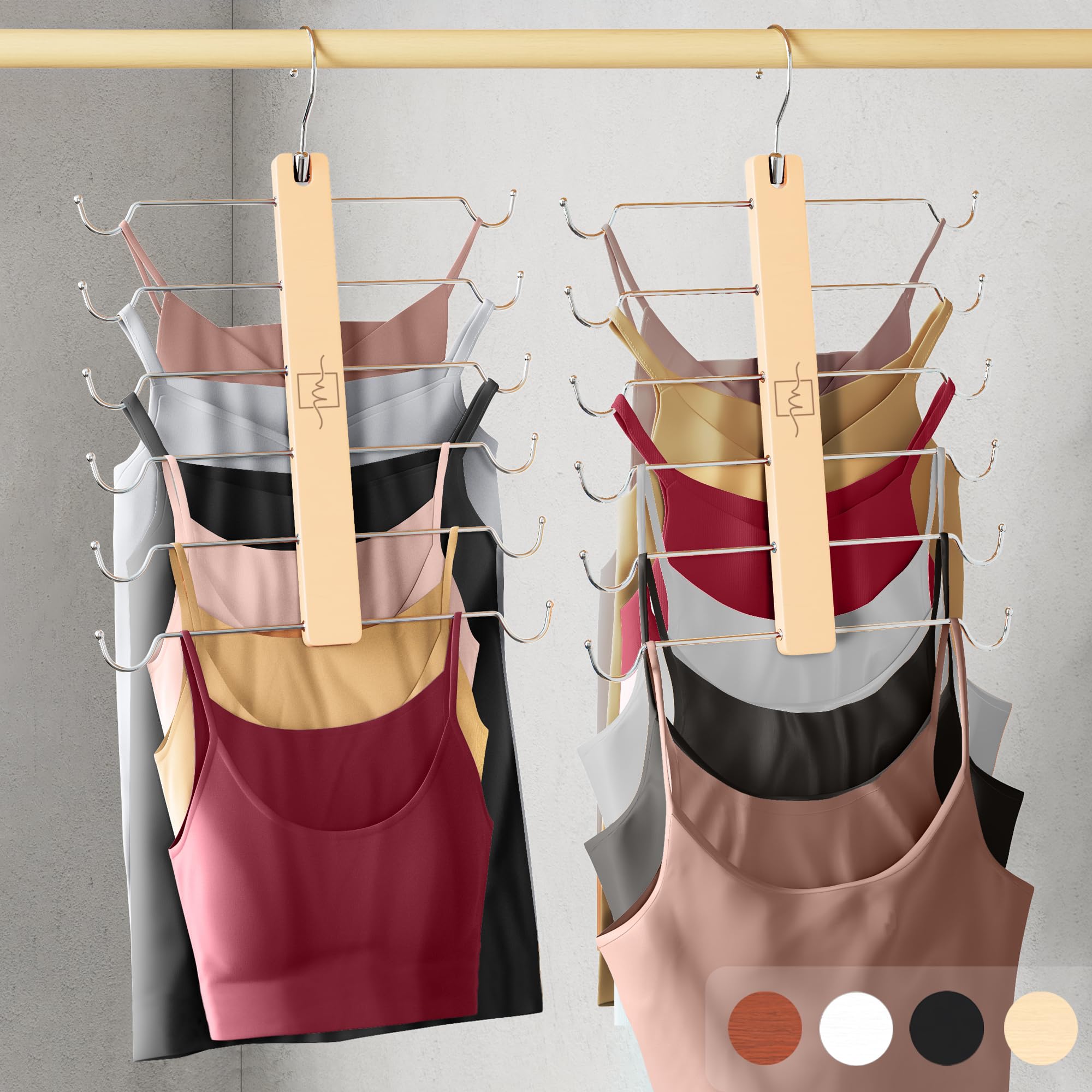Amazon.com: MORALVE European Beechwood Tank Top Hangers with 360 ...