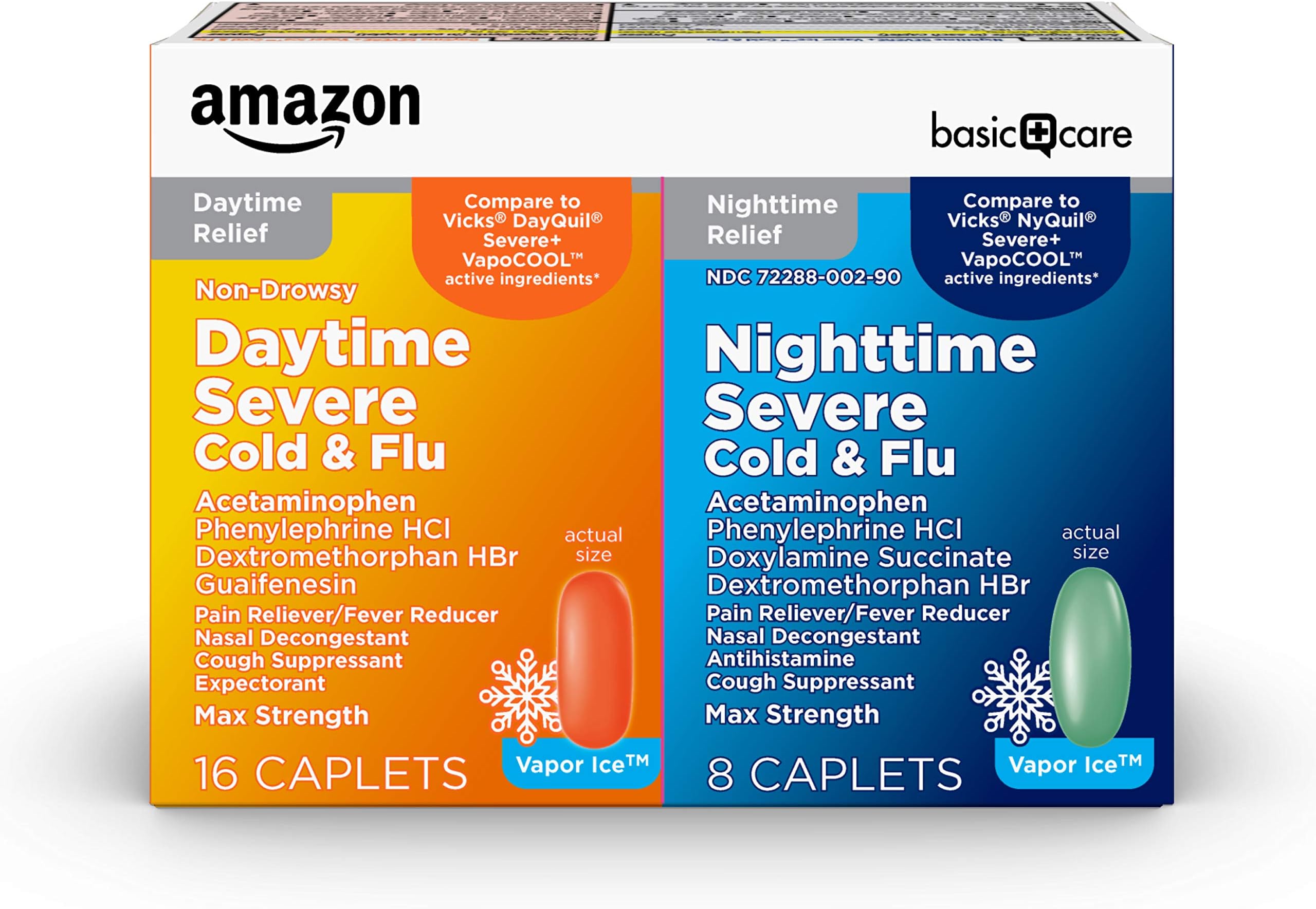 Amazon.com: Amazon Basic Care Vapor Ice Daytime and Nighttime Severe ...