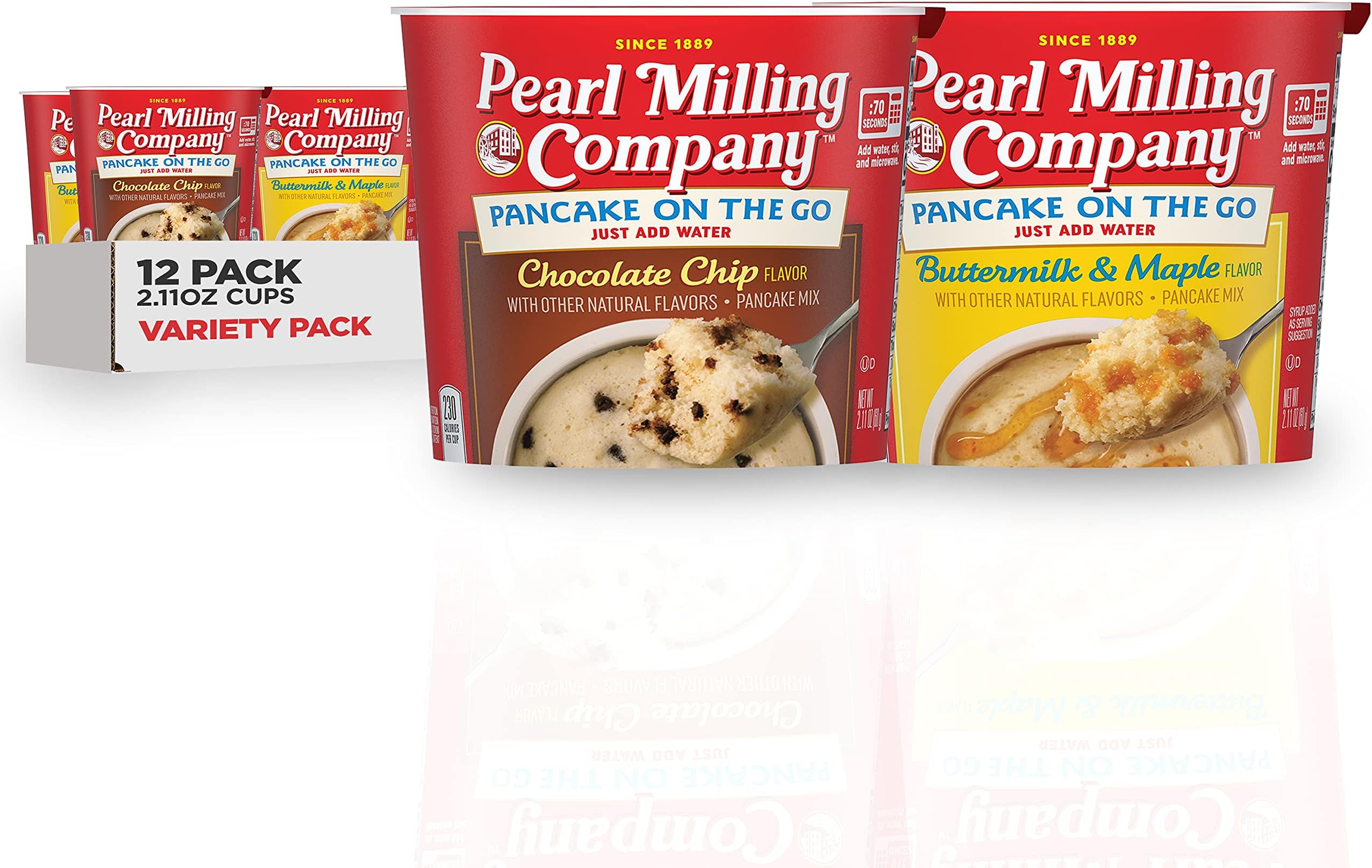 Amazon.com : Quaker Aunt Jemima Pancake Cups, 2 Flavor Variety Pack, 12 ...