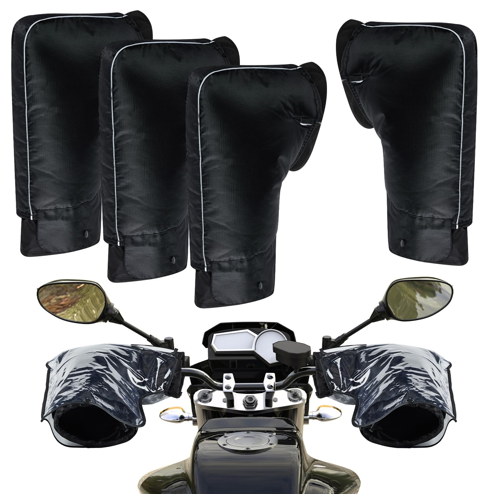 Amazon.com: Hanaive 2 Sets Motorcycle Handle Gloves ATV Windproof ...