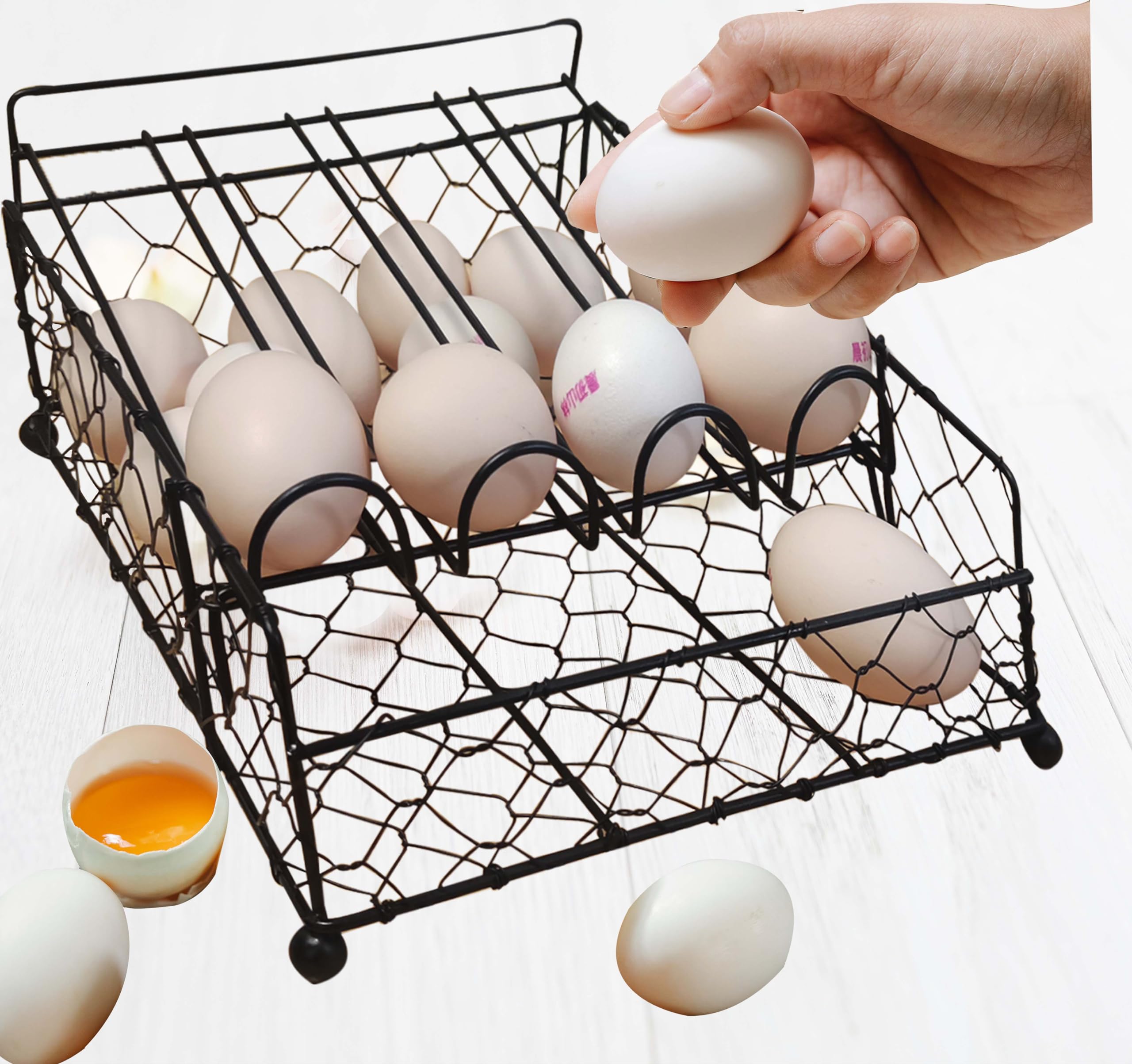 Amazon.com: TAIANLE.Wire Egg Basket Fot Gathering Fresh Eggs with ...