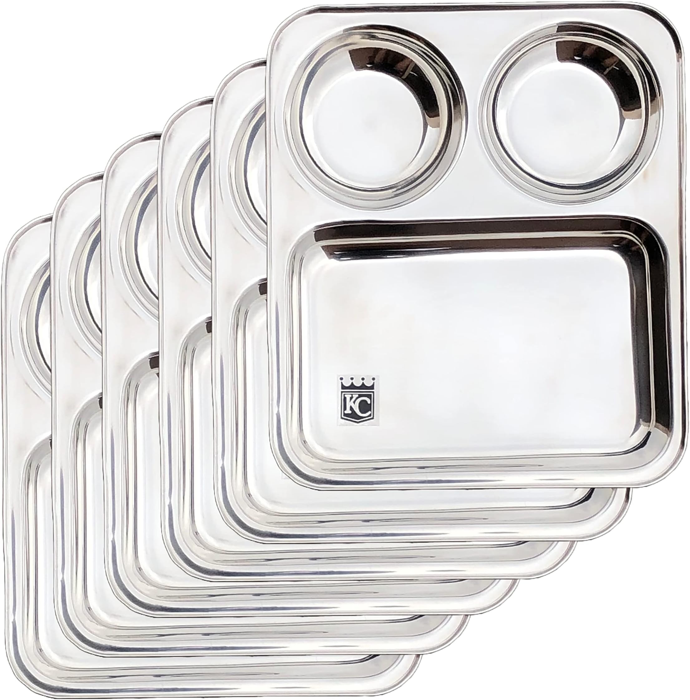 Buy Next Future Stainless Steel Square Deep Plate – 3 in 1 Partition ...