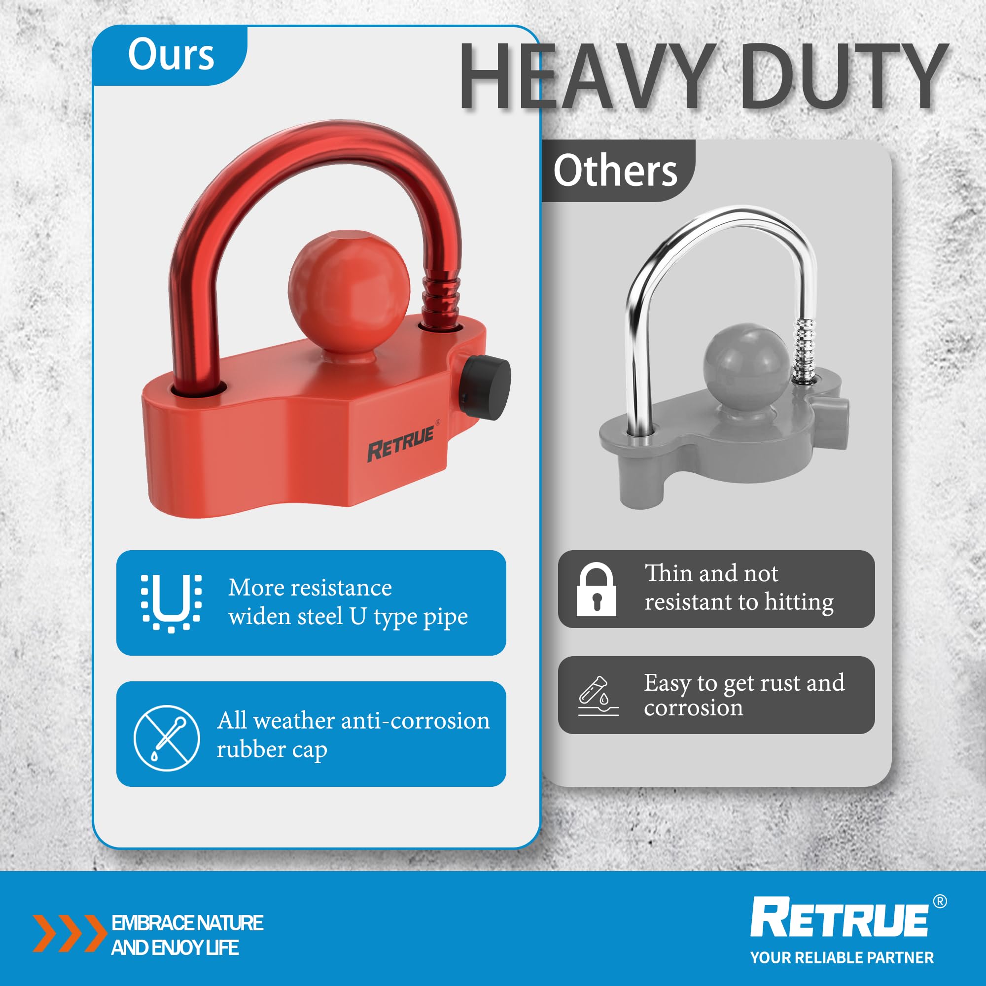 Snapklik.com : RETRUE Universal Coupler Lock Trailer Locks Ball Hitch ...