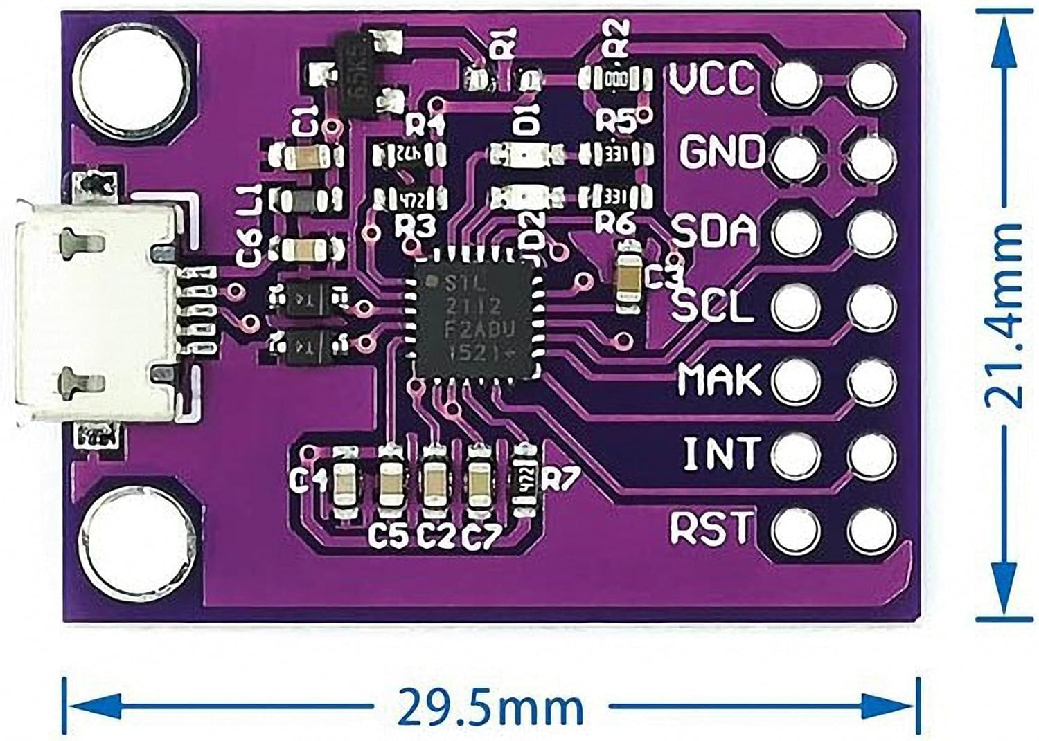 2pcs Mcu 2112 Cp2112 Debugging Board Usb To I2c Communication Module Mcu 2112 Cp2112 Debug