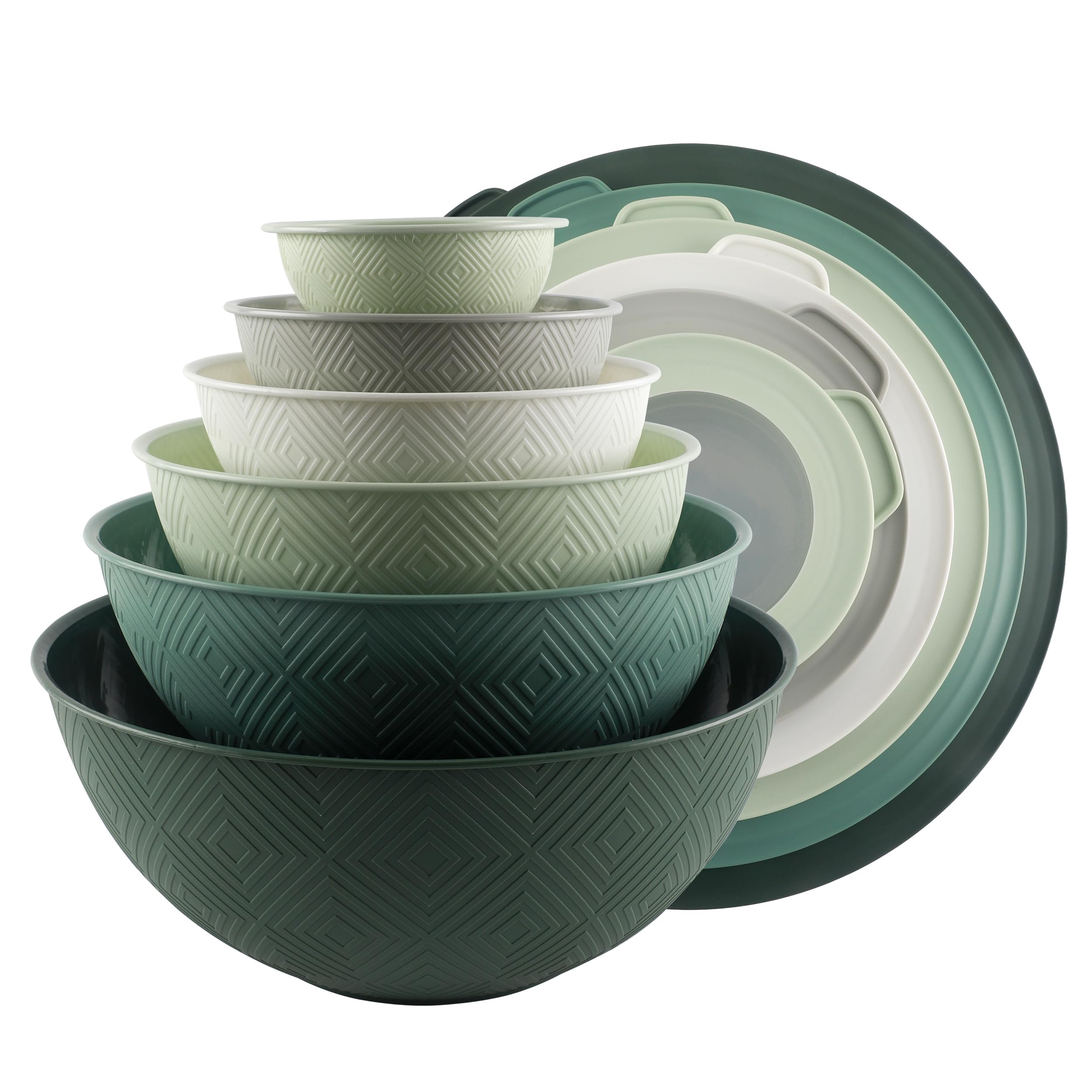 Amazon.com: COOK WITH COLOR Mixing Bowls with Lids - 12 Piece Plastic ...