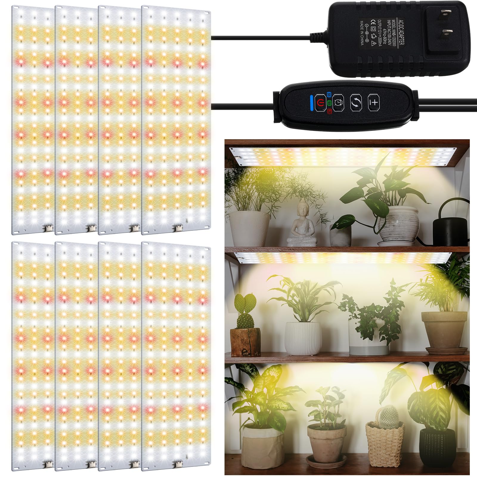 Amazon.com: 8Pcs LED Grow Lights for Indoor Plants 20W Full Spectrum ...