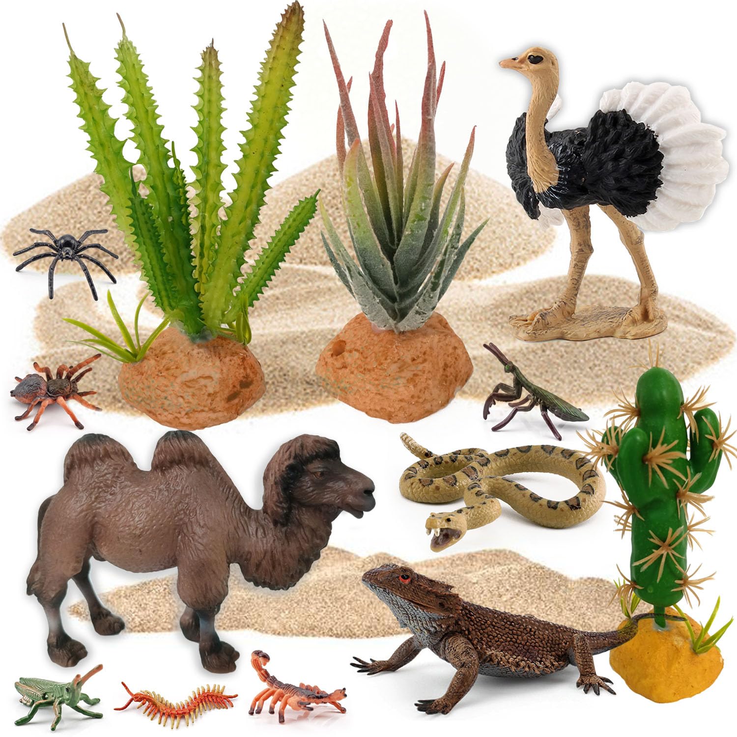 Amazon.com: QuarenDen Desert Animals Set, Resin Insects Animals Figures ...