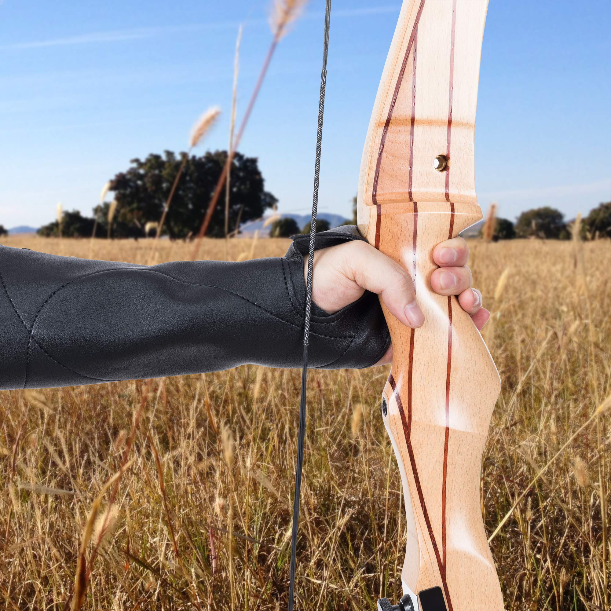 Bow And Arrow Hand Guard Archery Arm Guard + 3 Finger Glove Protective